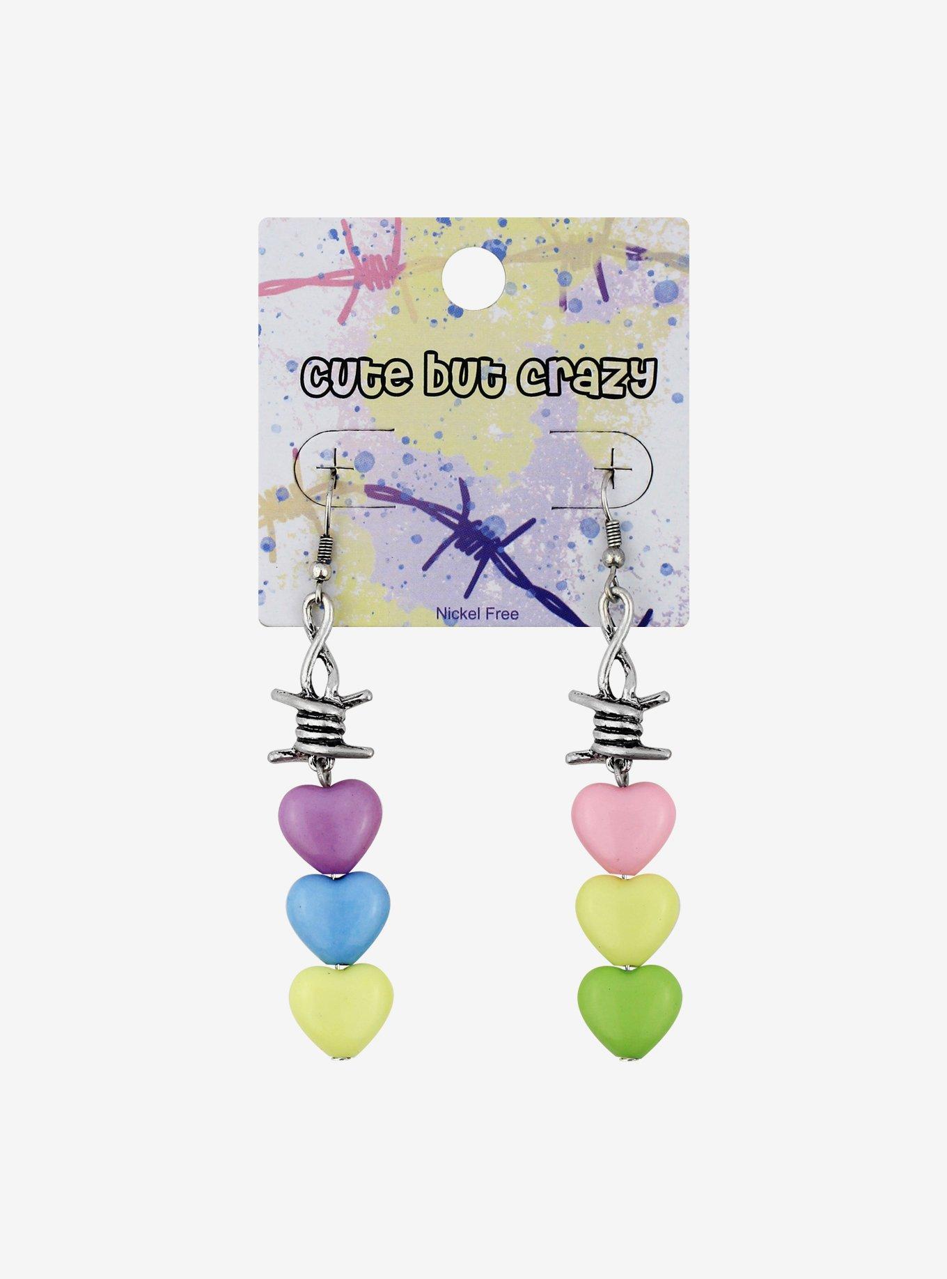 Barbed Wire & Candy Hearts Drop Earrings | Hot Topic