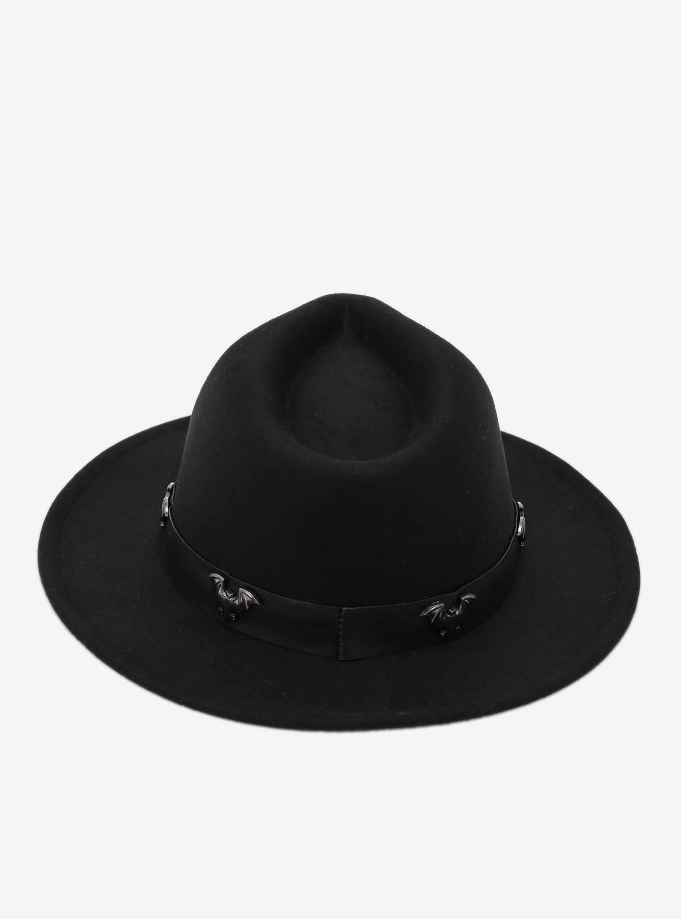 Black Bat Wide Brim Fedora | Hot Topic