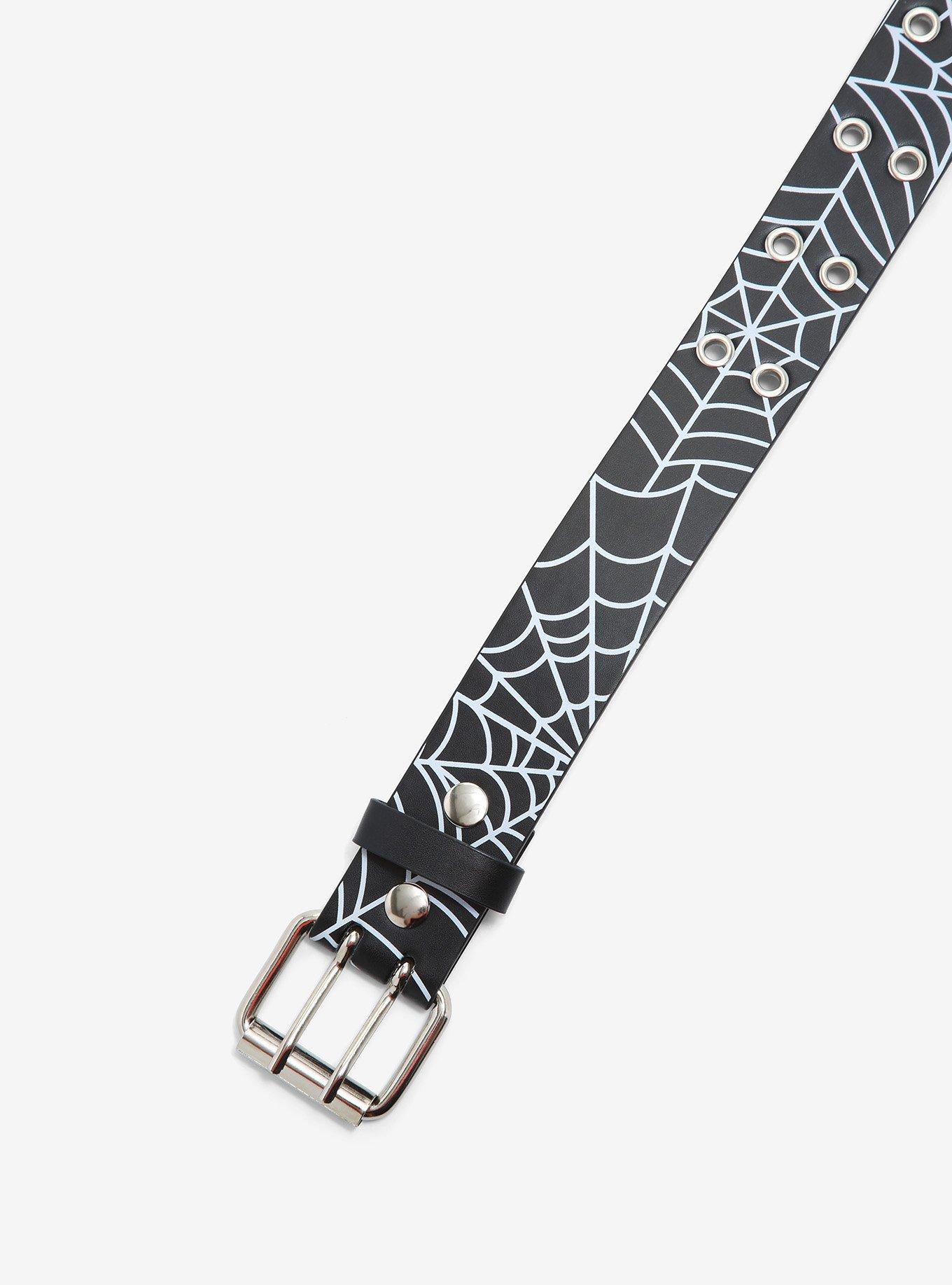 Spiderweb Faux Leather Grommet Belt | Hot Topic