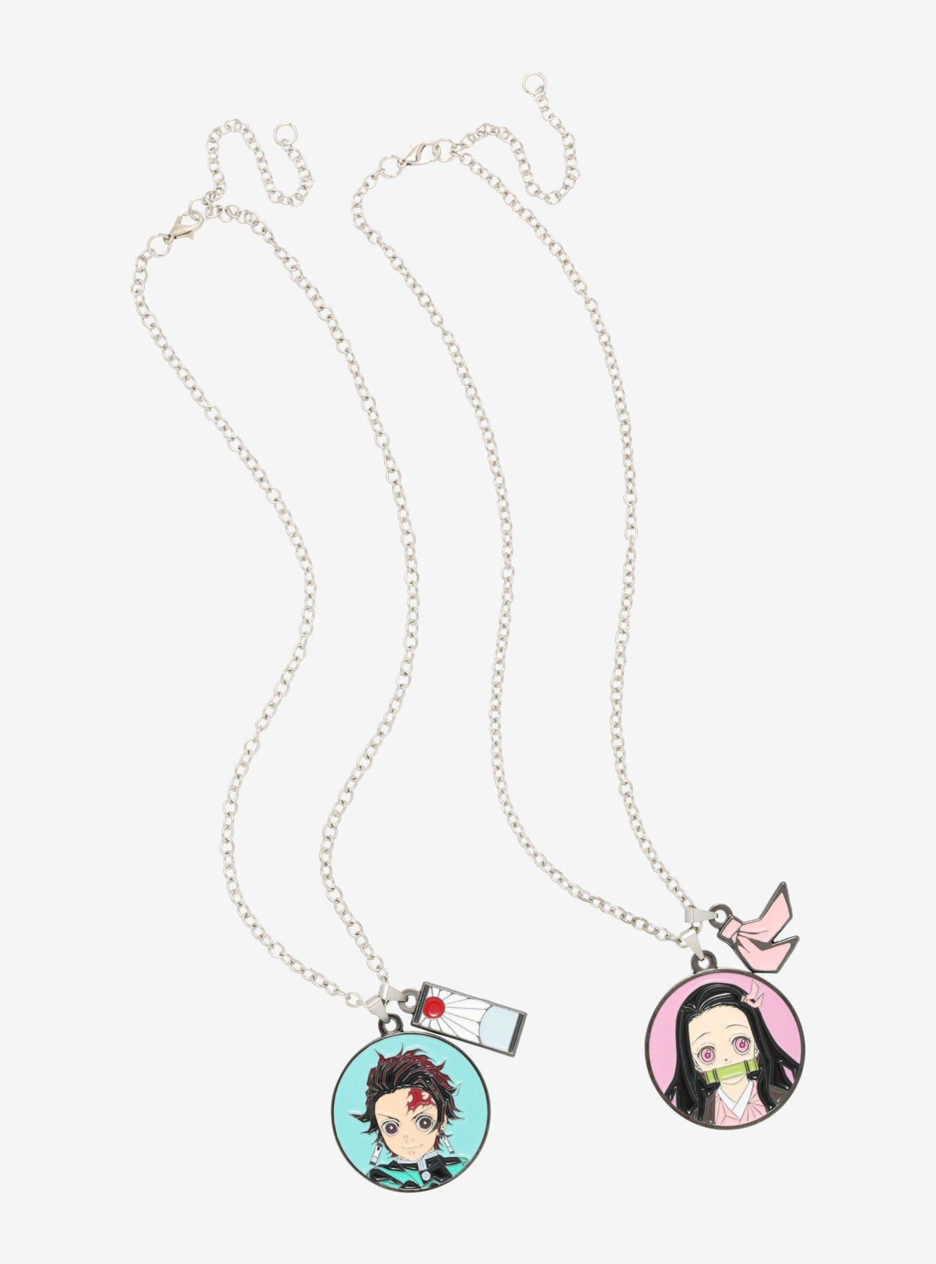 Demon Slayer: Kimetsu No Yaiba Tanjiro & Nezuko Circle Charm Necklace ...
