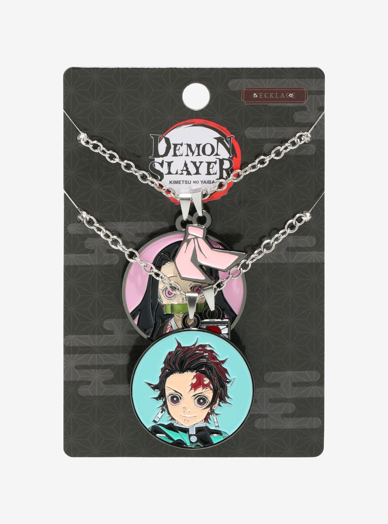 Demon Slayer: Kimetsu No Yaiba Tanjiro & Nezuko Circle Charm Necklace ...