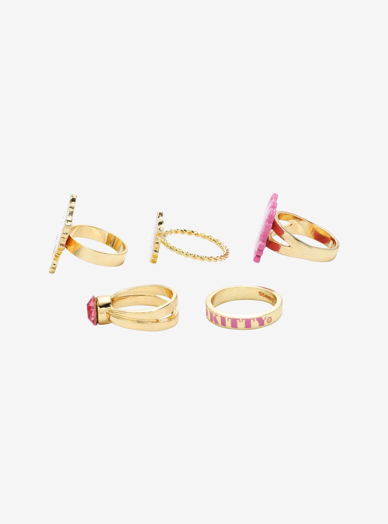Hello Kitty Character Gold Tone Ring Set | Hot Topic