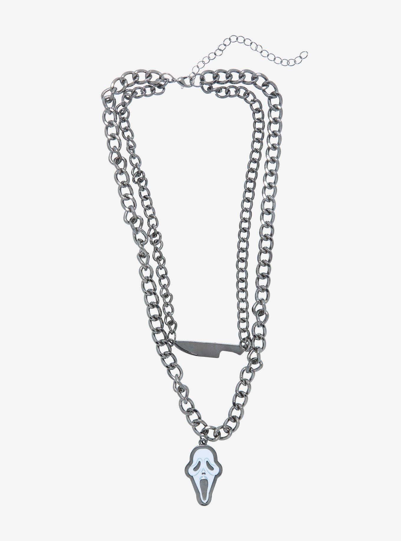 Scream Ghost Face Knife Chain Necklace | Hot Topic