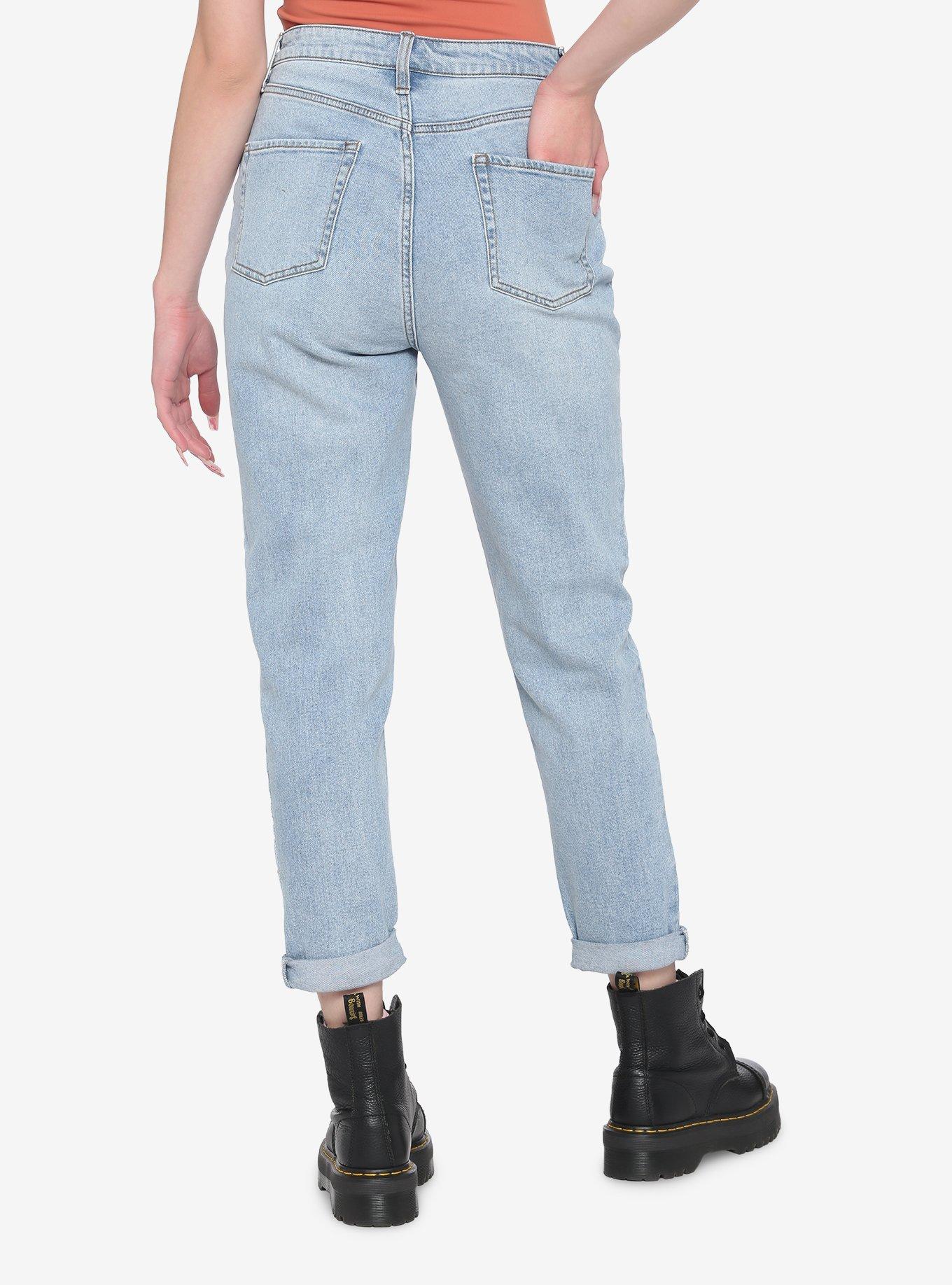 Her Universe Disney Mickey Mouse Embroidered Mom Jeans | Hot Topic