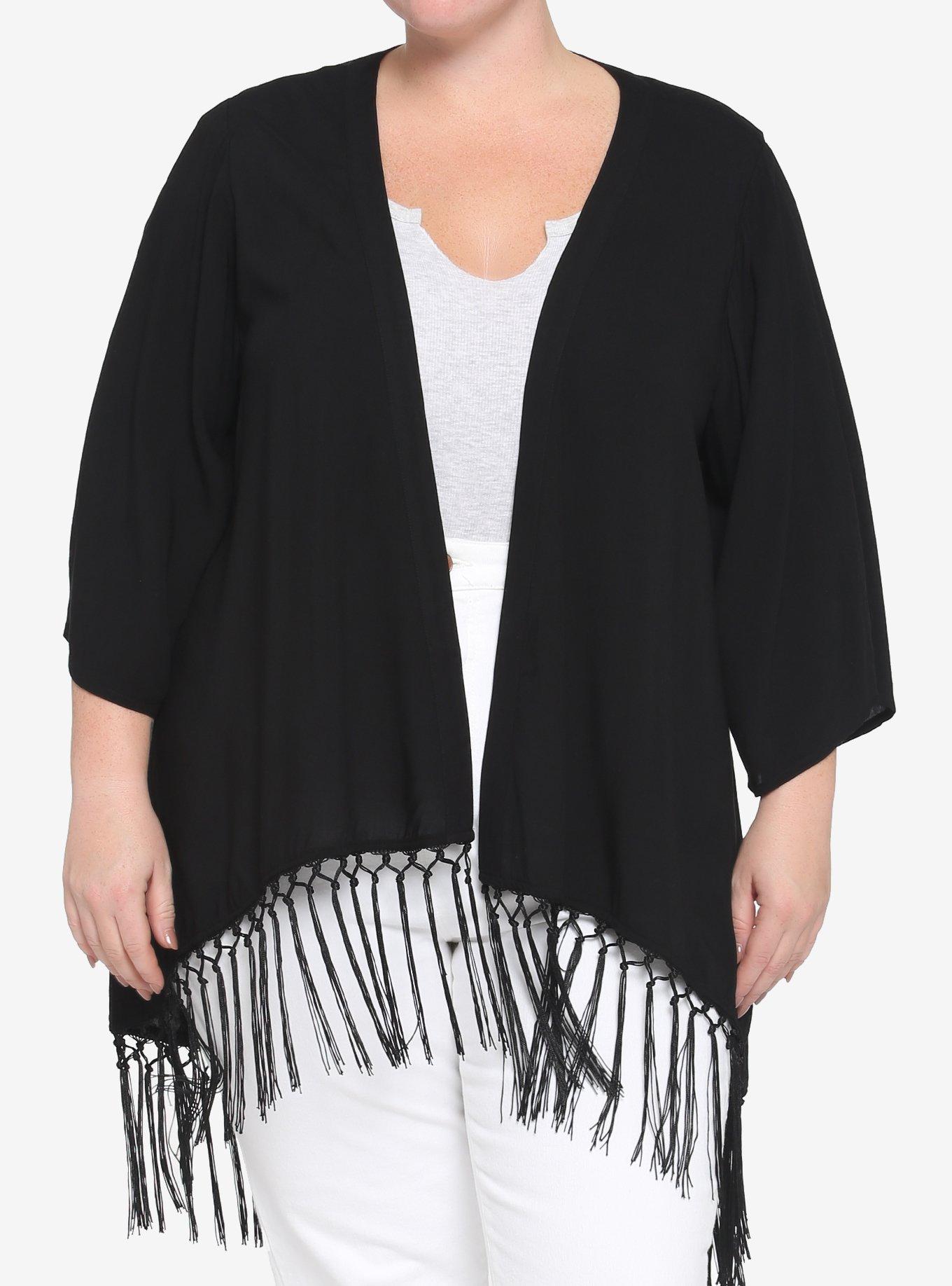 Woodland Skull Fringe Short Duster Plus Size | Hot Topic