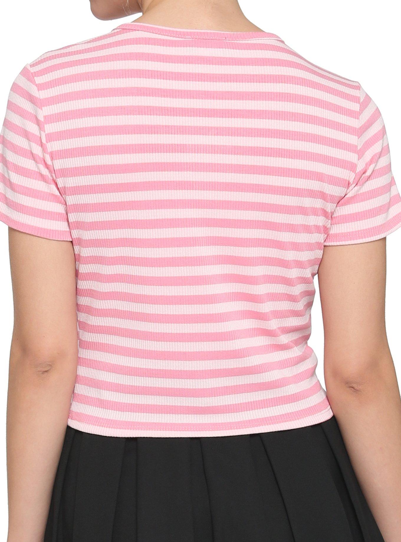 Embroidered Strawberry Stripe Girls Baby T-Shirt | Hot Topic