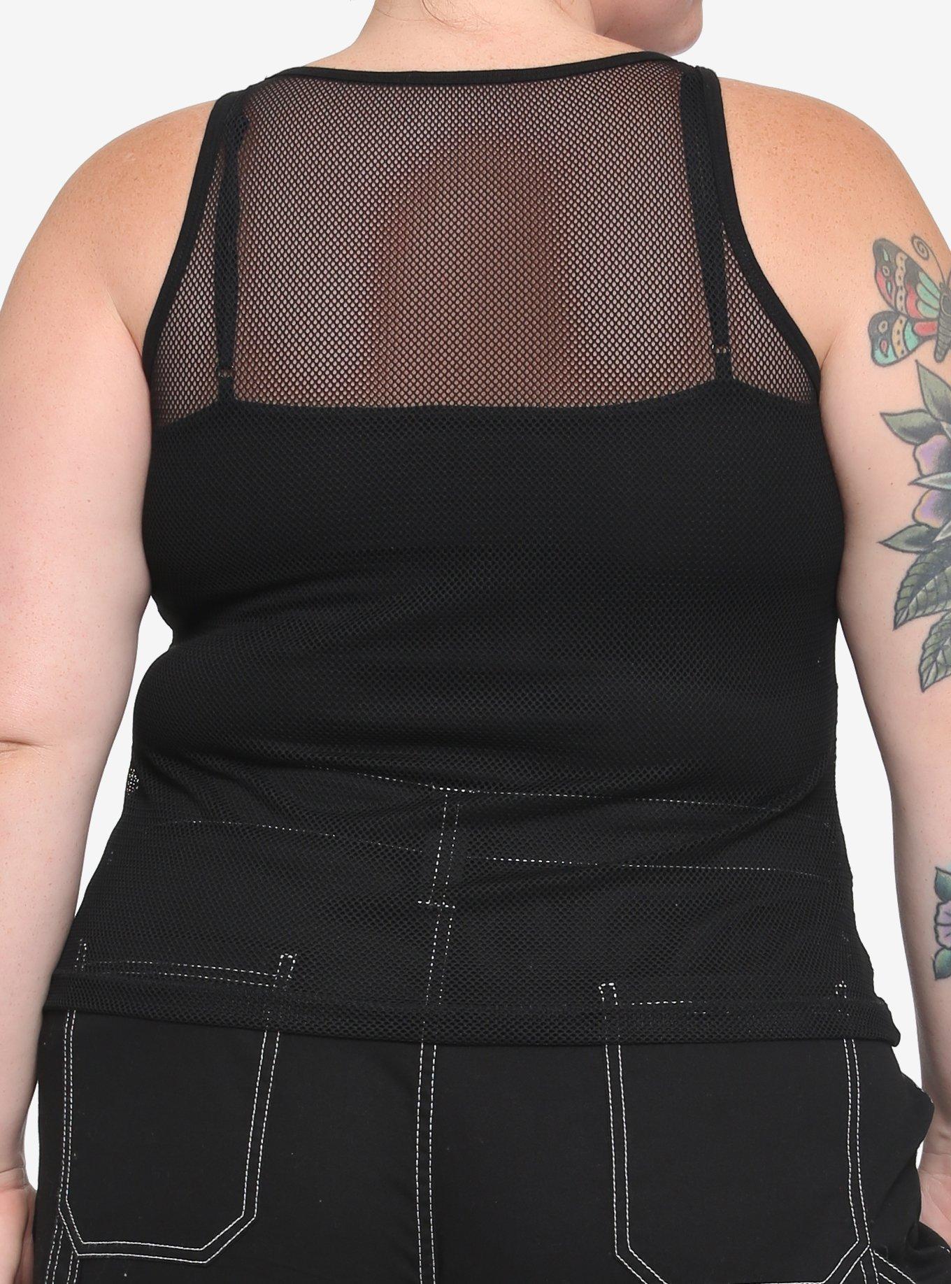 Black Fishnet Girls Tank Top Plus Size | Hot Topic