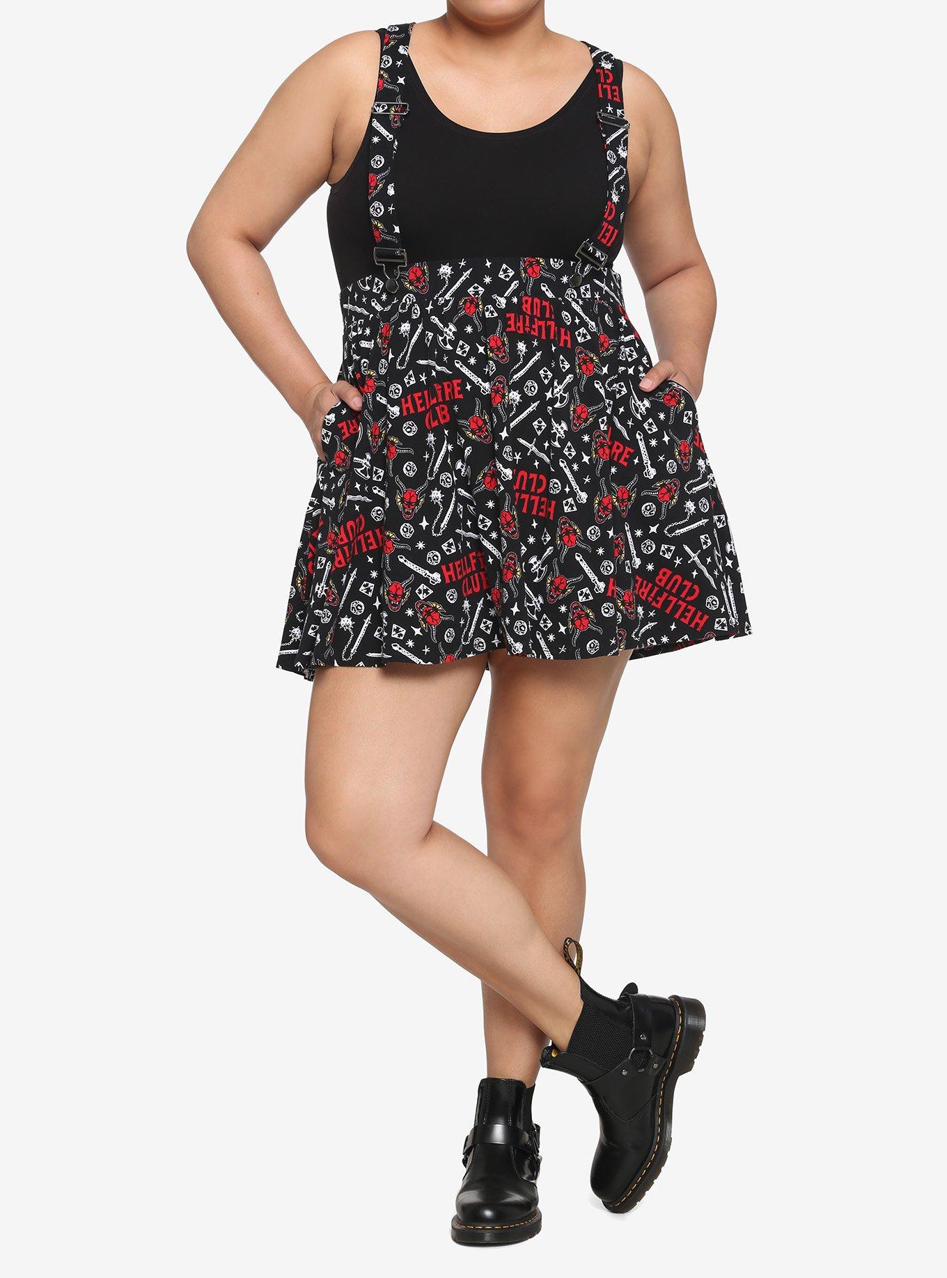 Her Universe Stranger Things Hellfire Club Suspender Skirt Plus Size ...