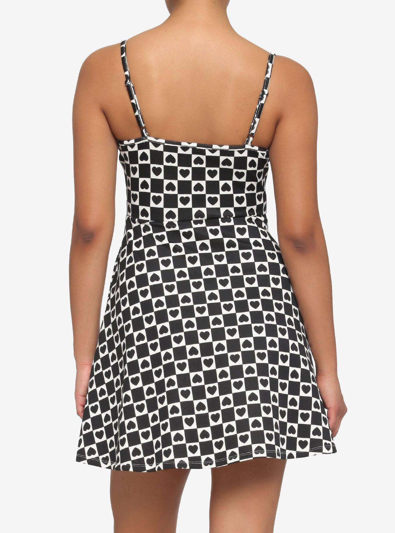 Black & White Checkered Heart Dress | Hot Topic