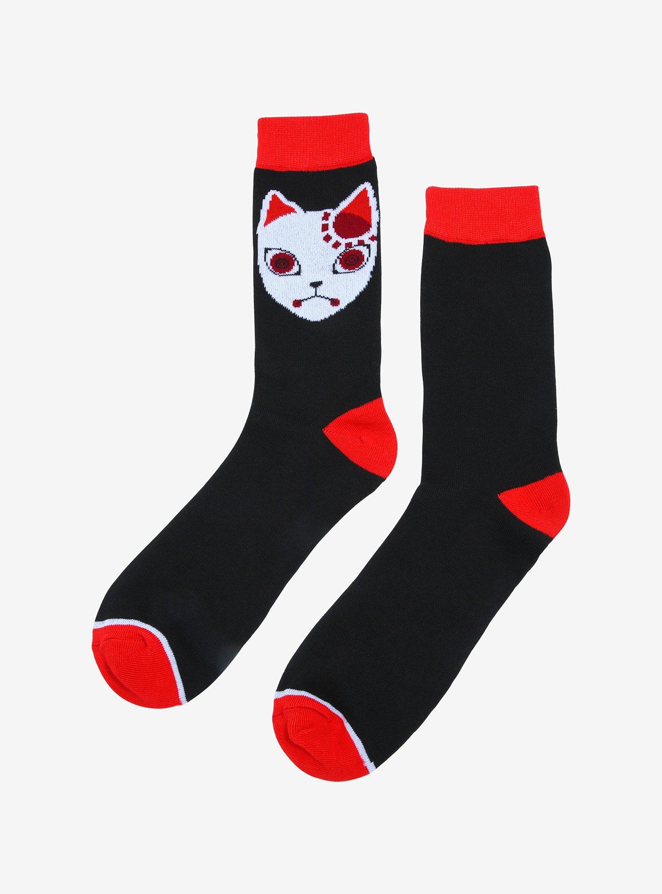 Demon Slayer: Kimetsu no Yaiba Tanjiro Kamado Warding Mask Crew Socks ...