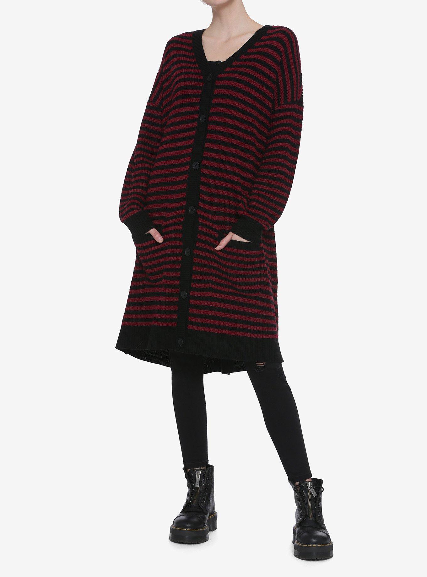 Black & Red Stripe Girls Cardigan | Hot Topic