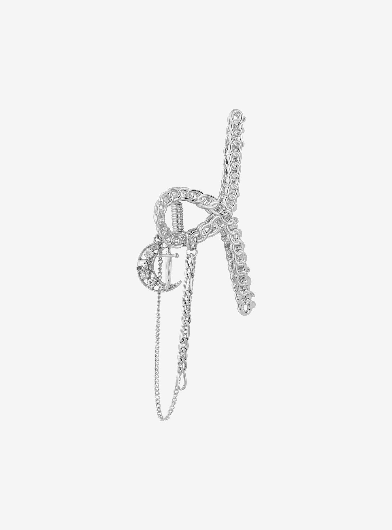 Silver Chain Moon Claw Hair Clip | Hot Topic