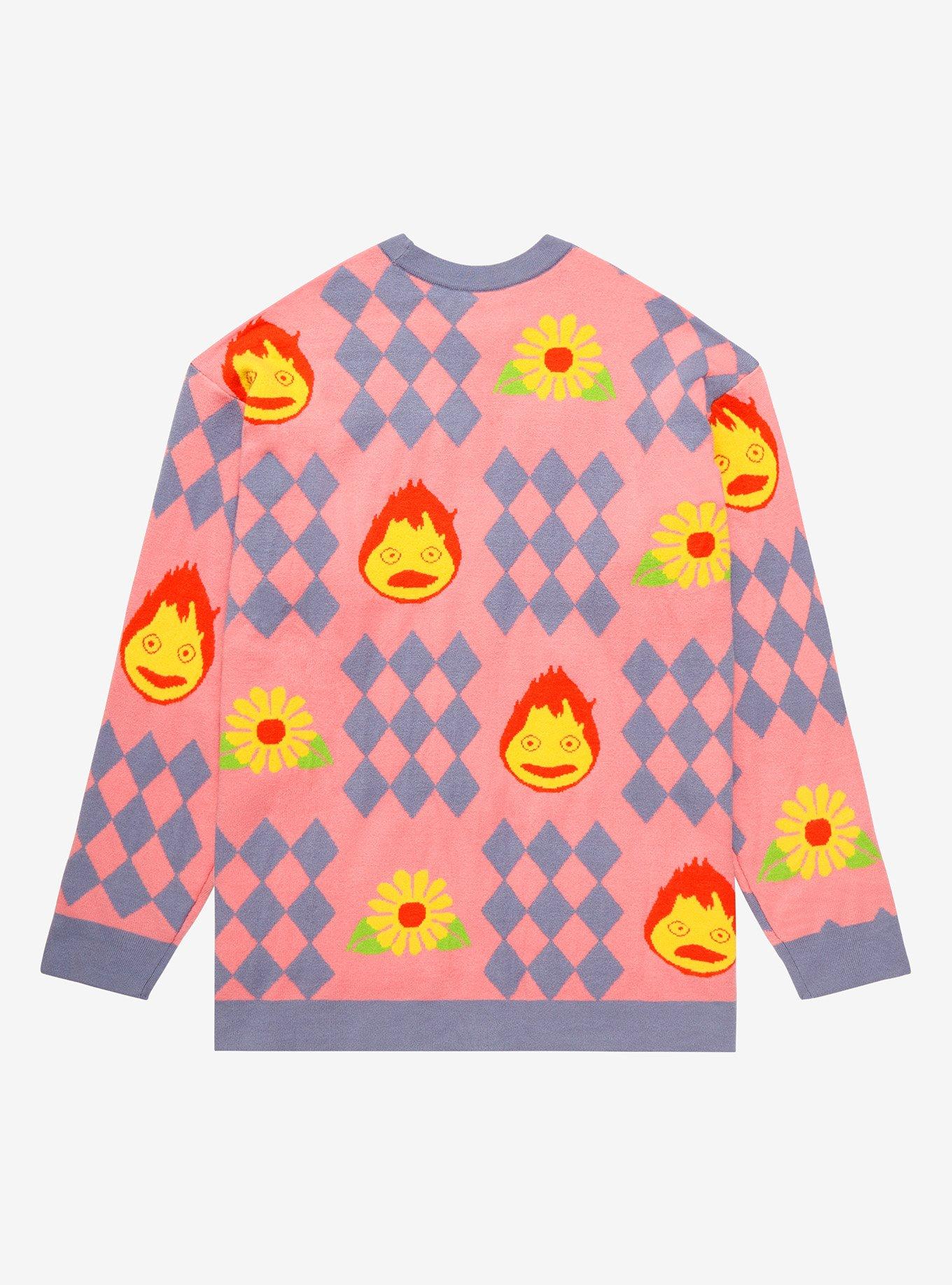 Studio Ghibli Howl's Moving Castle Howl's Diamonds & Calcifer Cardigan ...