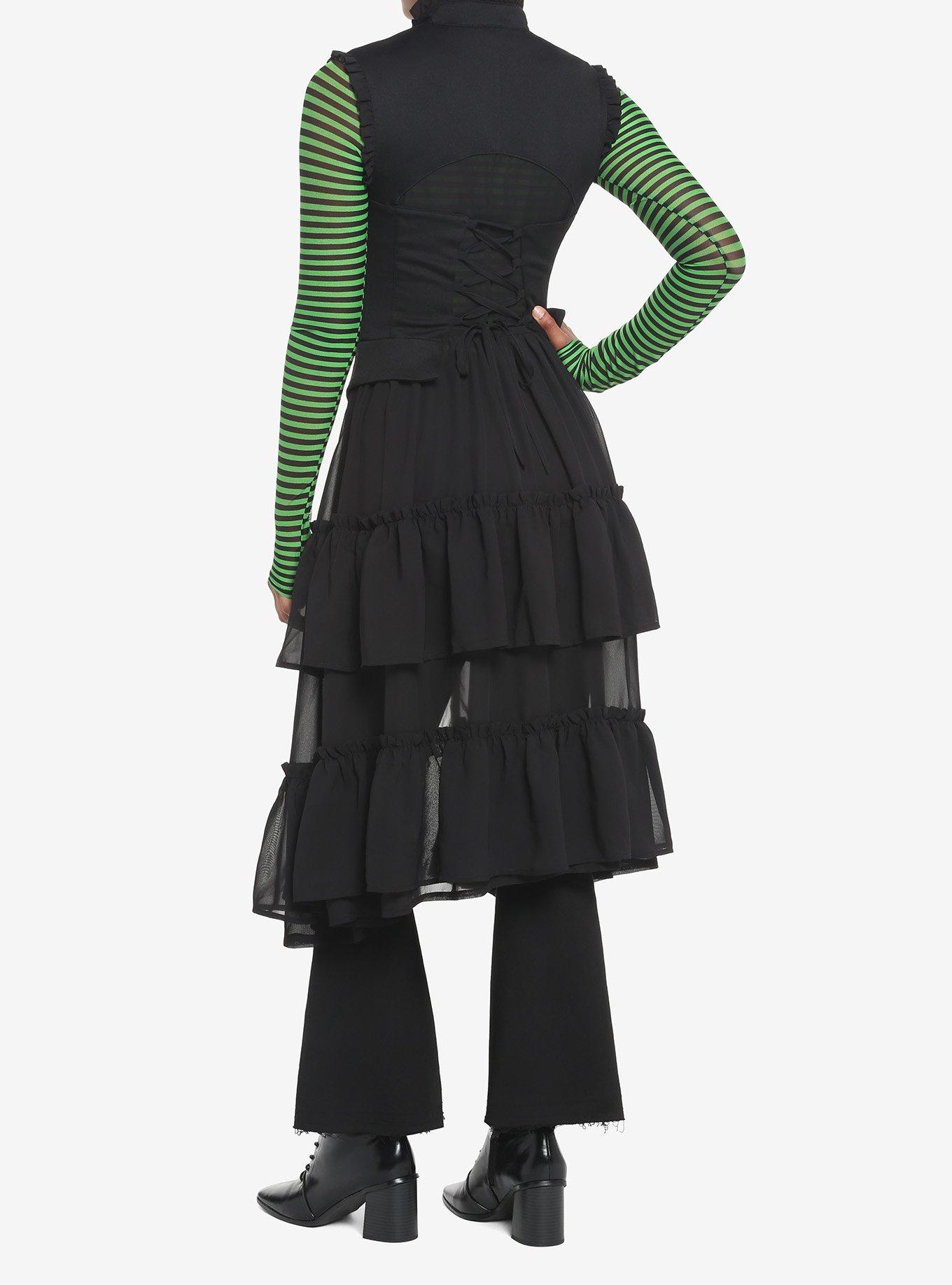 Chiffon Tiered Double-Breasted Hi-Low Girls Vest | Hot Topic