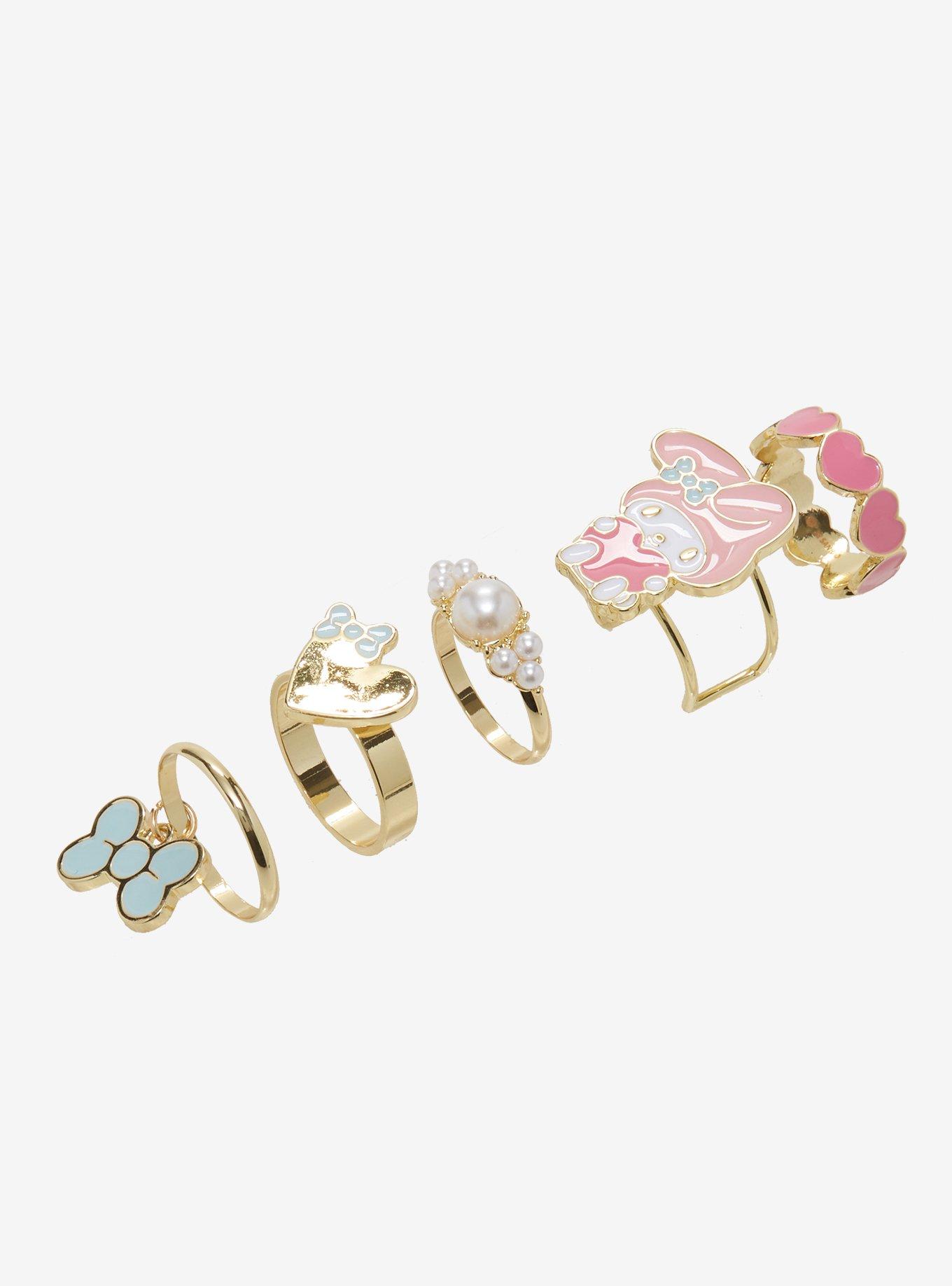 My Melody Heart Ribbon Ring Set | Hot Topic