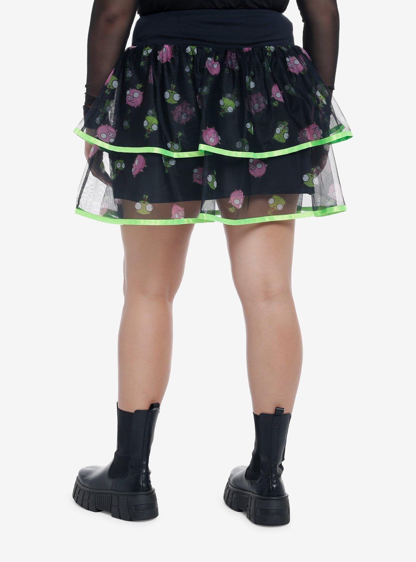Invader Zim Tiered Tulle Skirt Plus Size | Hot Topic