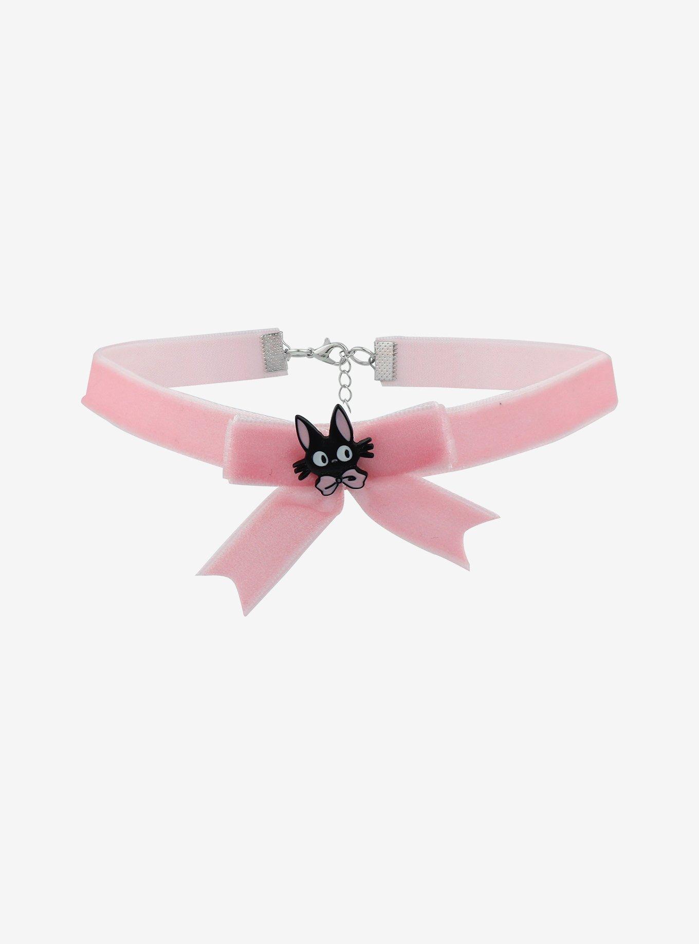 Studio Ghibli Kiki's Delivery Service Jiji Pink Bow Choker | Hot Topic
