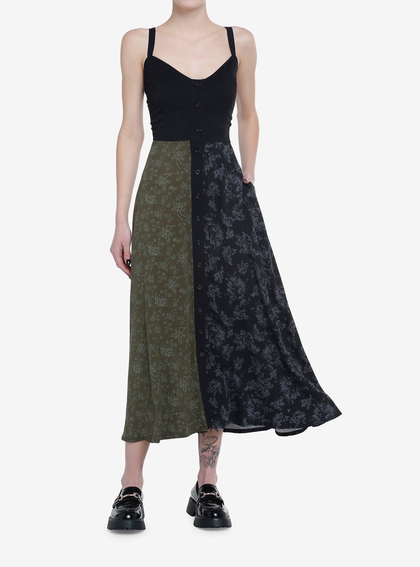 Thorn & Fable Skeleton Fairy Color-Block Maxi Dress | Hot Topic