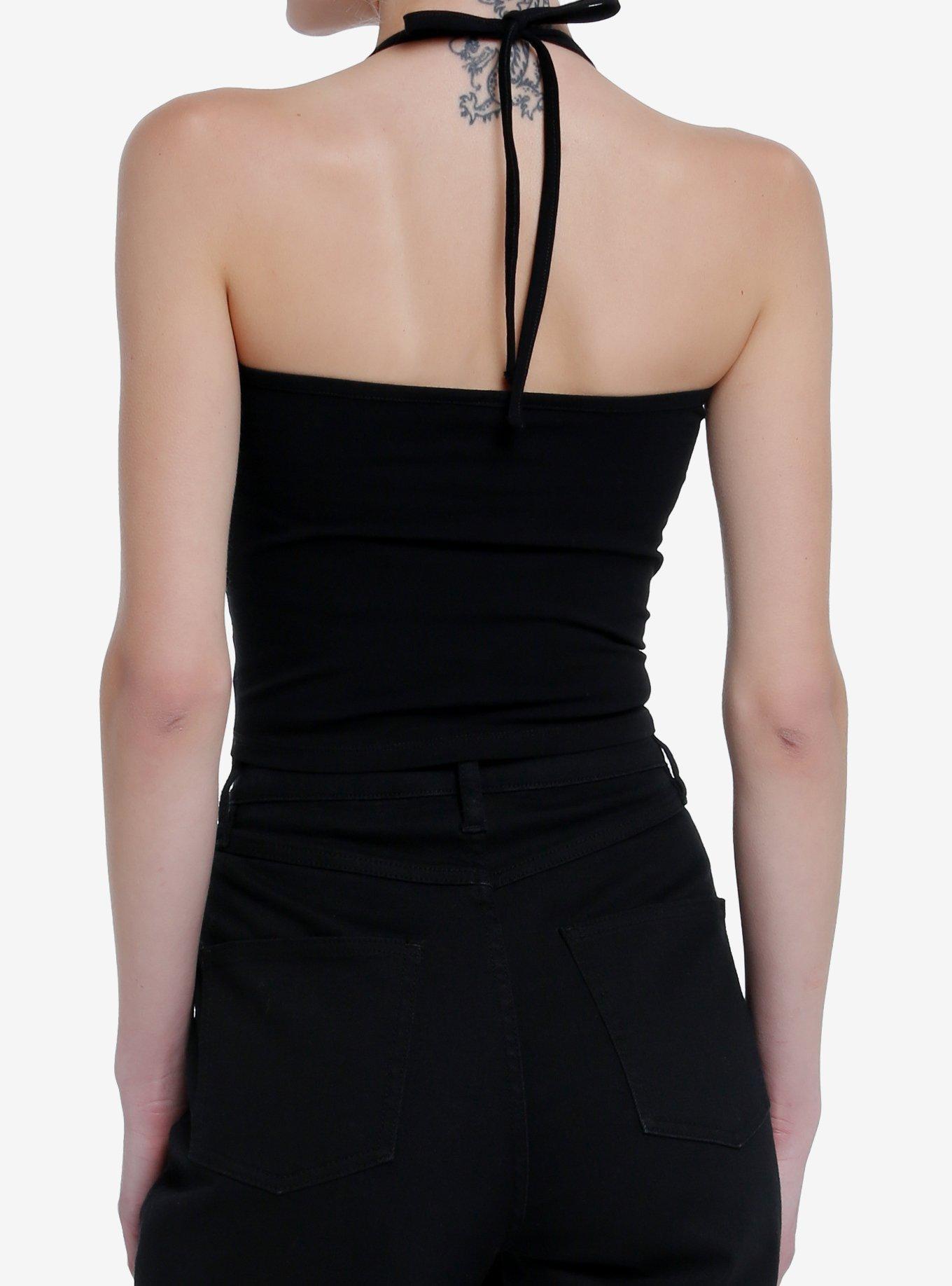 Crossbone Mesh Girls Halter Tank Top | Hot Topic