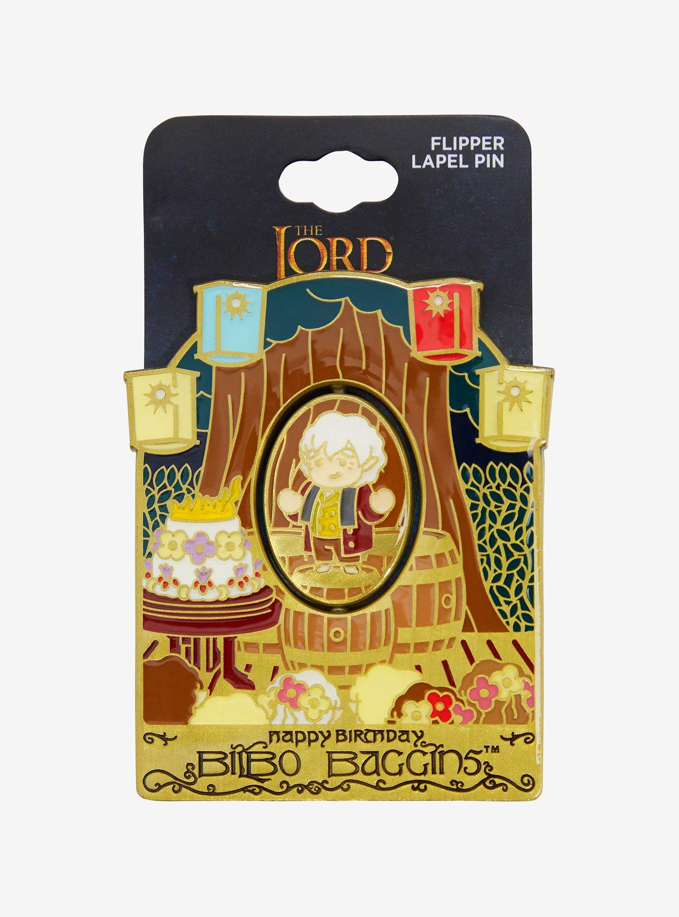 The Lord of the Rings Bilbo Baggins Birthday Spinning Enamel Pin ...