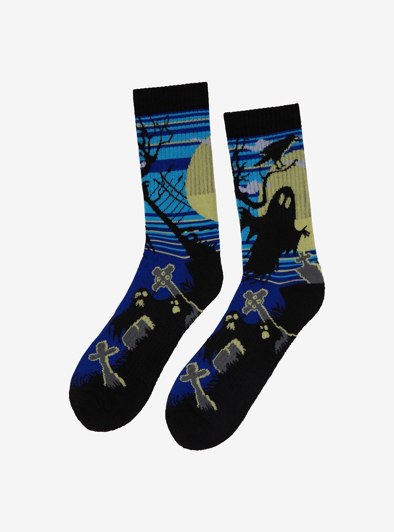Dark Graveyard Scene Crew Socks | Hot Topic