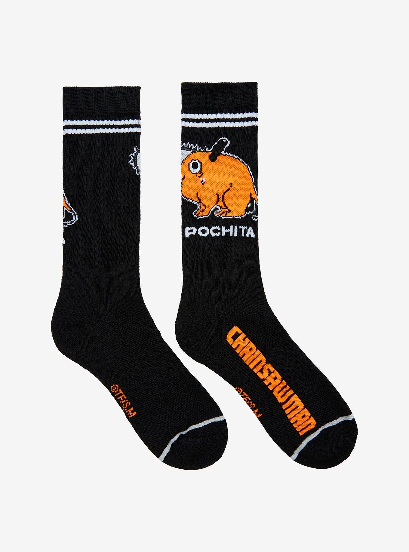 Chainsaw Man Pochita Varsity Crew Socks | Hot Topic