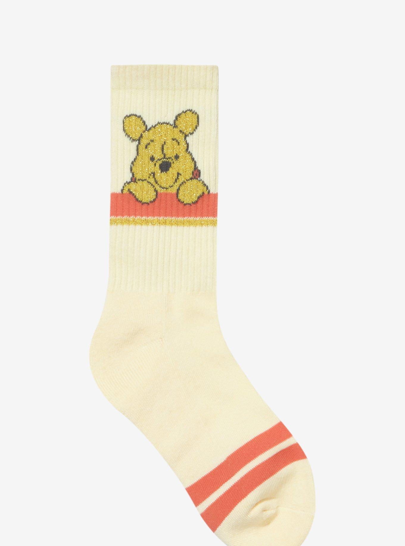 Disney Winnie The Pooh Glitter Stitch Crew Socks | Hot Topic