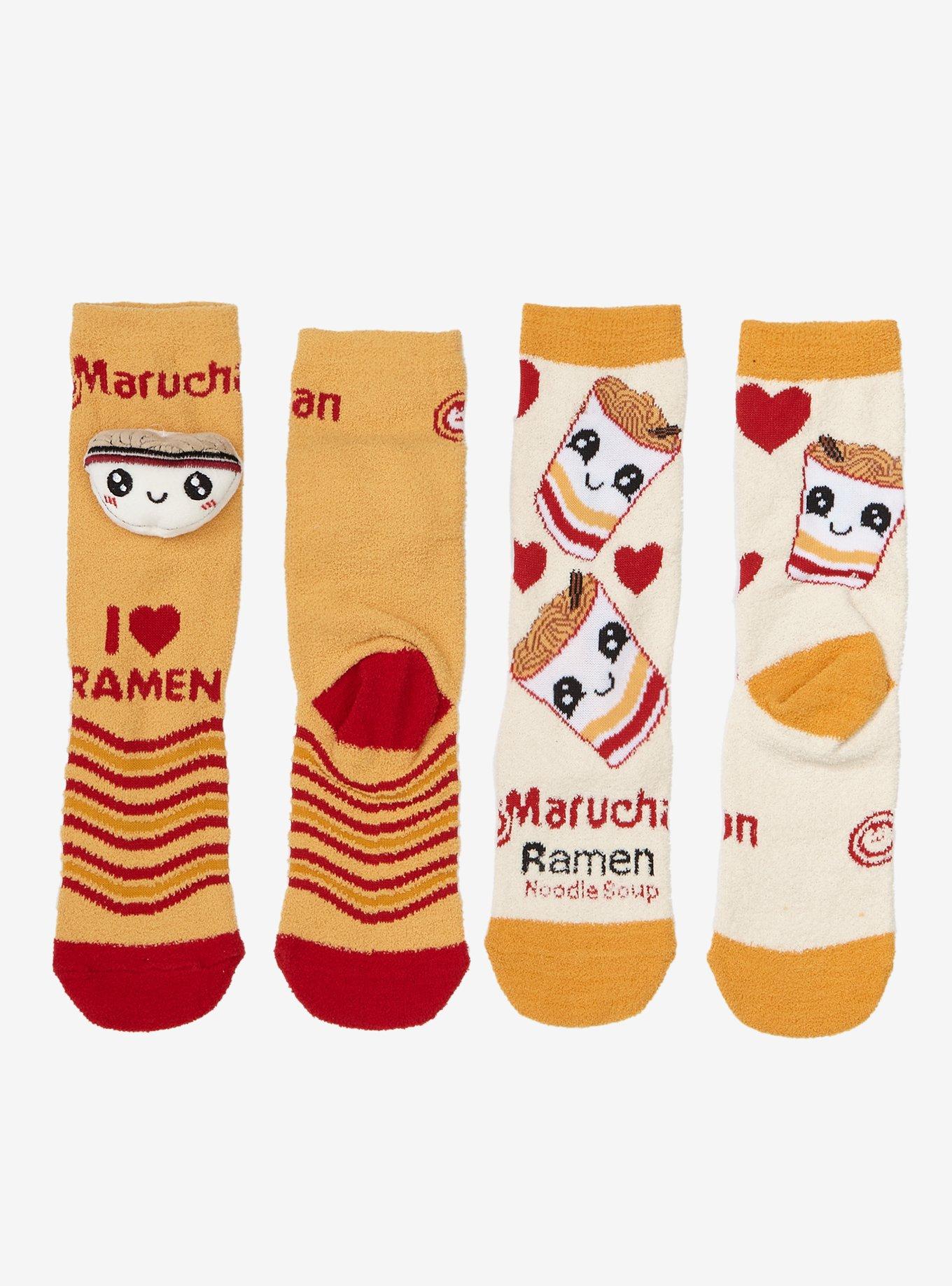 Maruchan Chibi Ramen Fuzzy Socks 2 Pair | Hot Topic