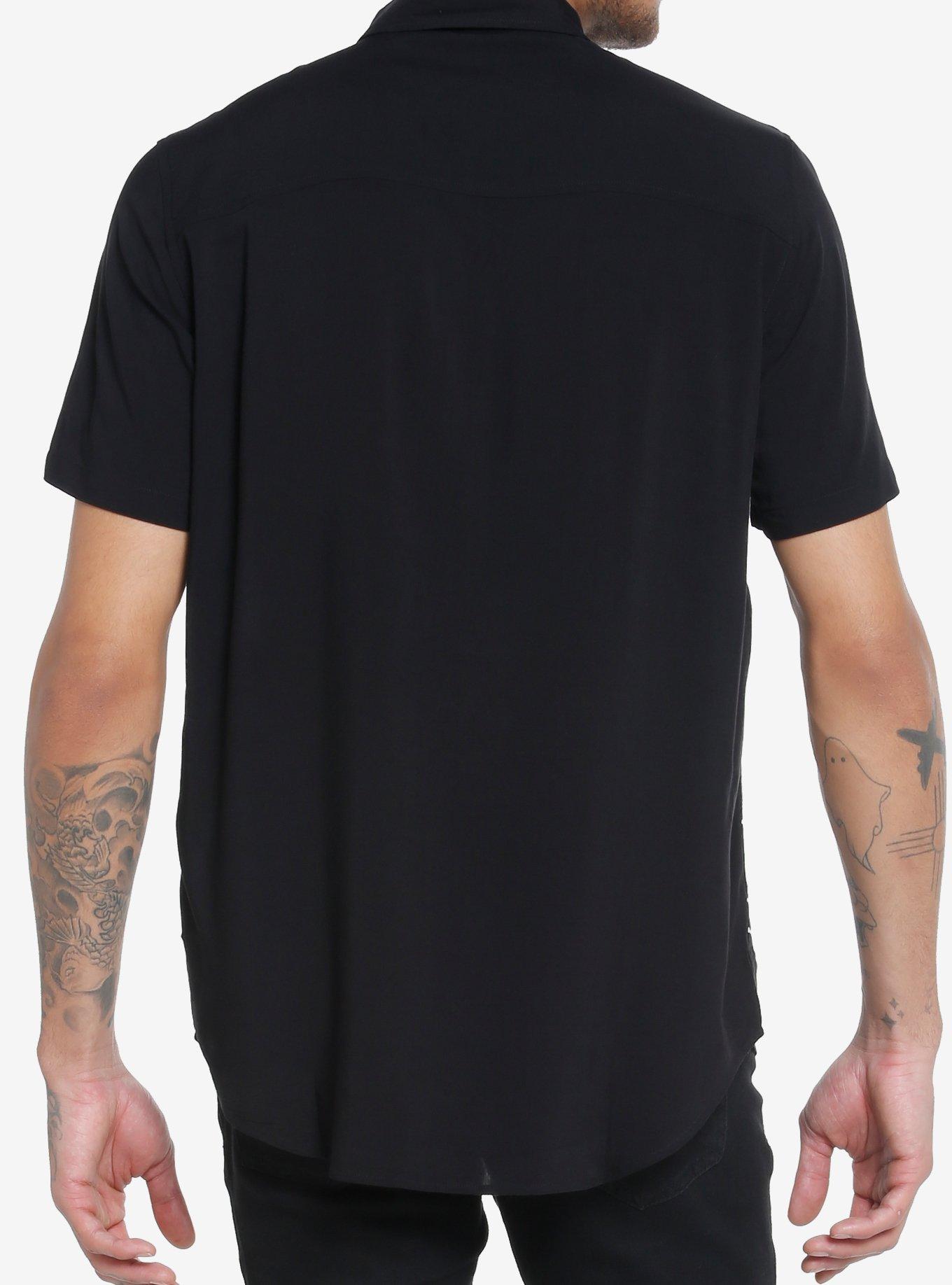 Bat Tarot Card Woven Button-Up | Hot Topic