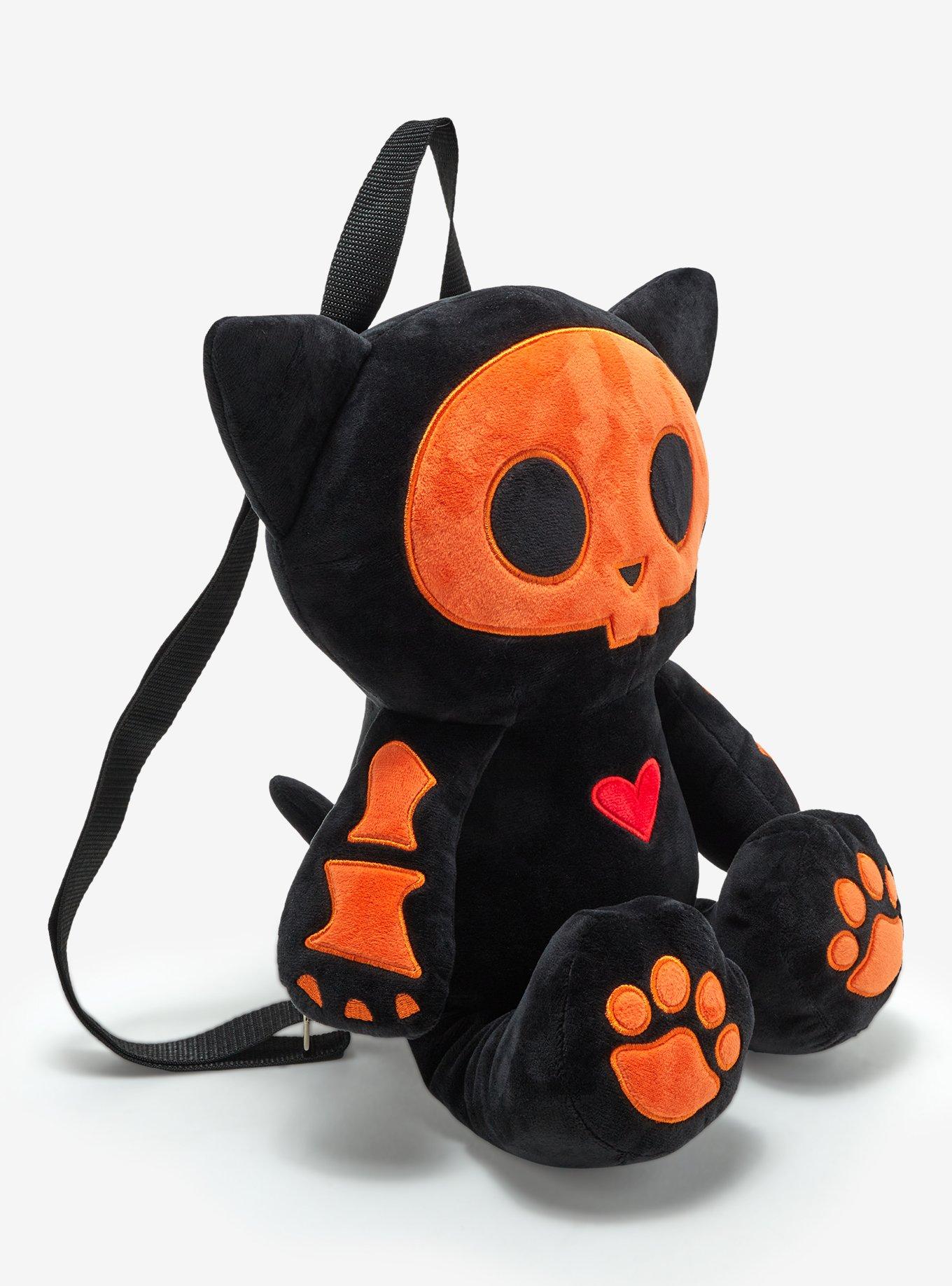 Skelanimals Kit Black & Orange Plush Mini Backpack | Hot Topic