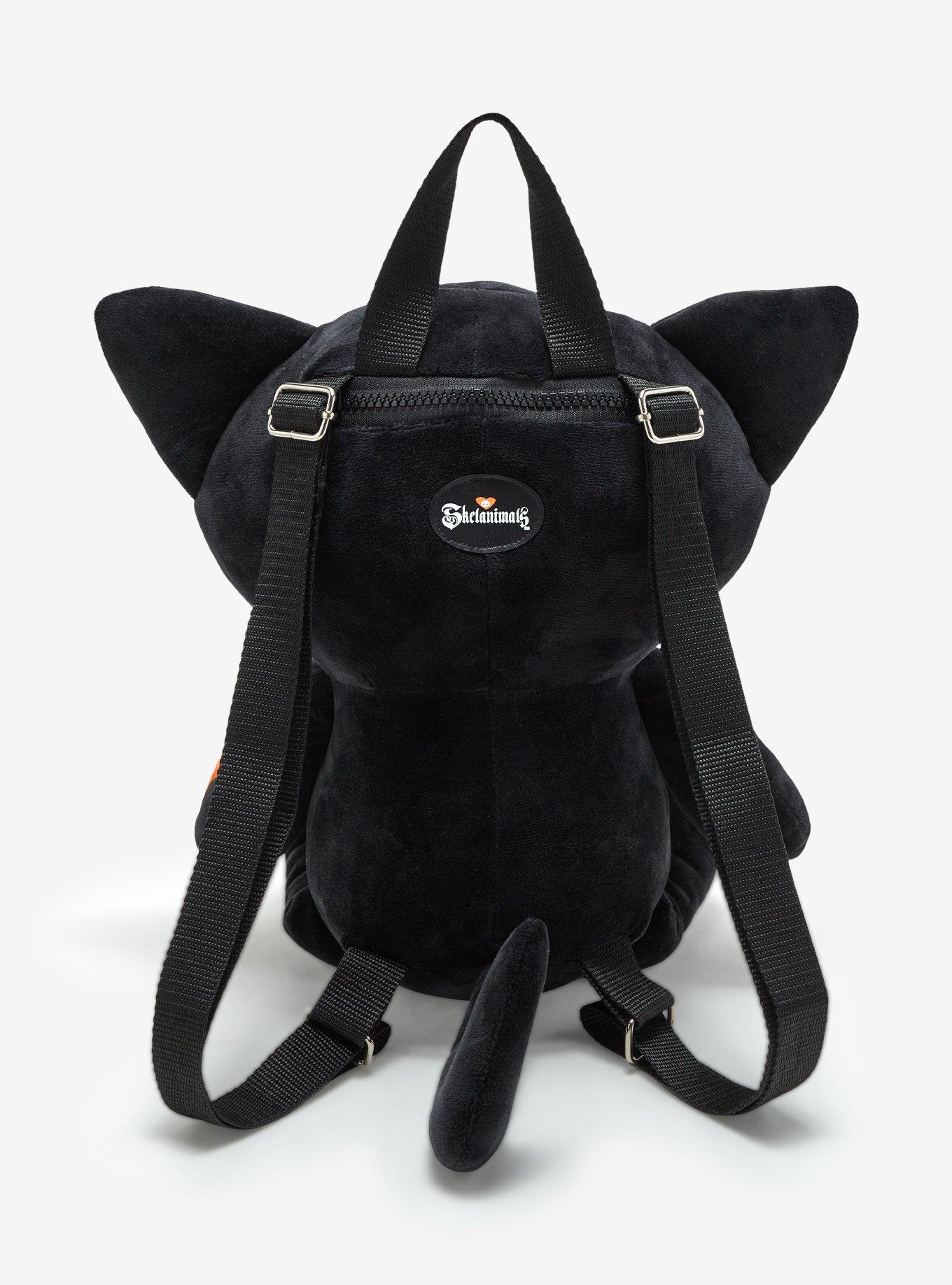 Skelanimals Kit Black & Orange Plush Mini Backpack | Hot Topic