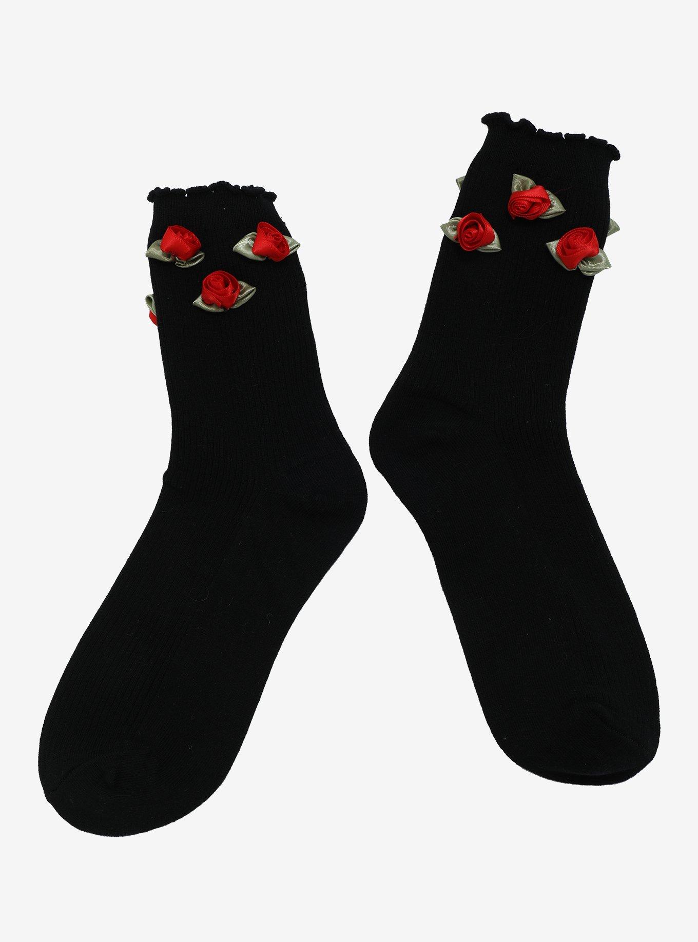 Red Rosette Ankle Socks | Hot Topic