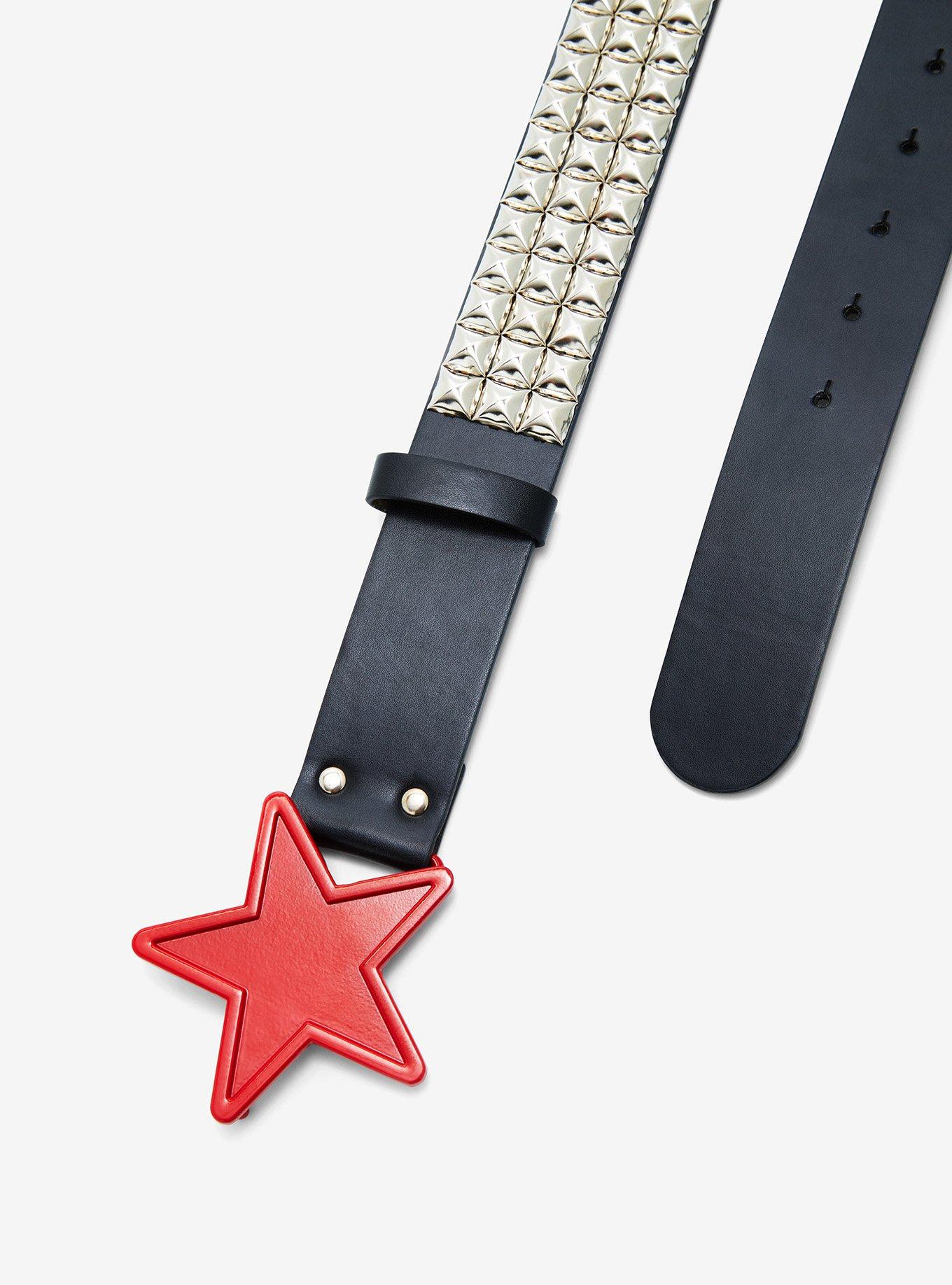 Red Star Pyramid Stud Belt | Hot Topic