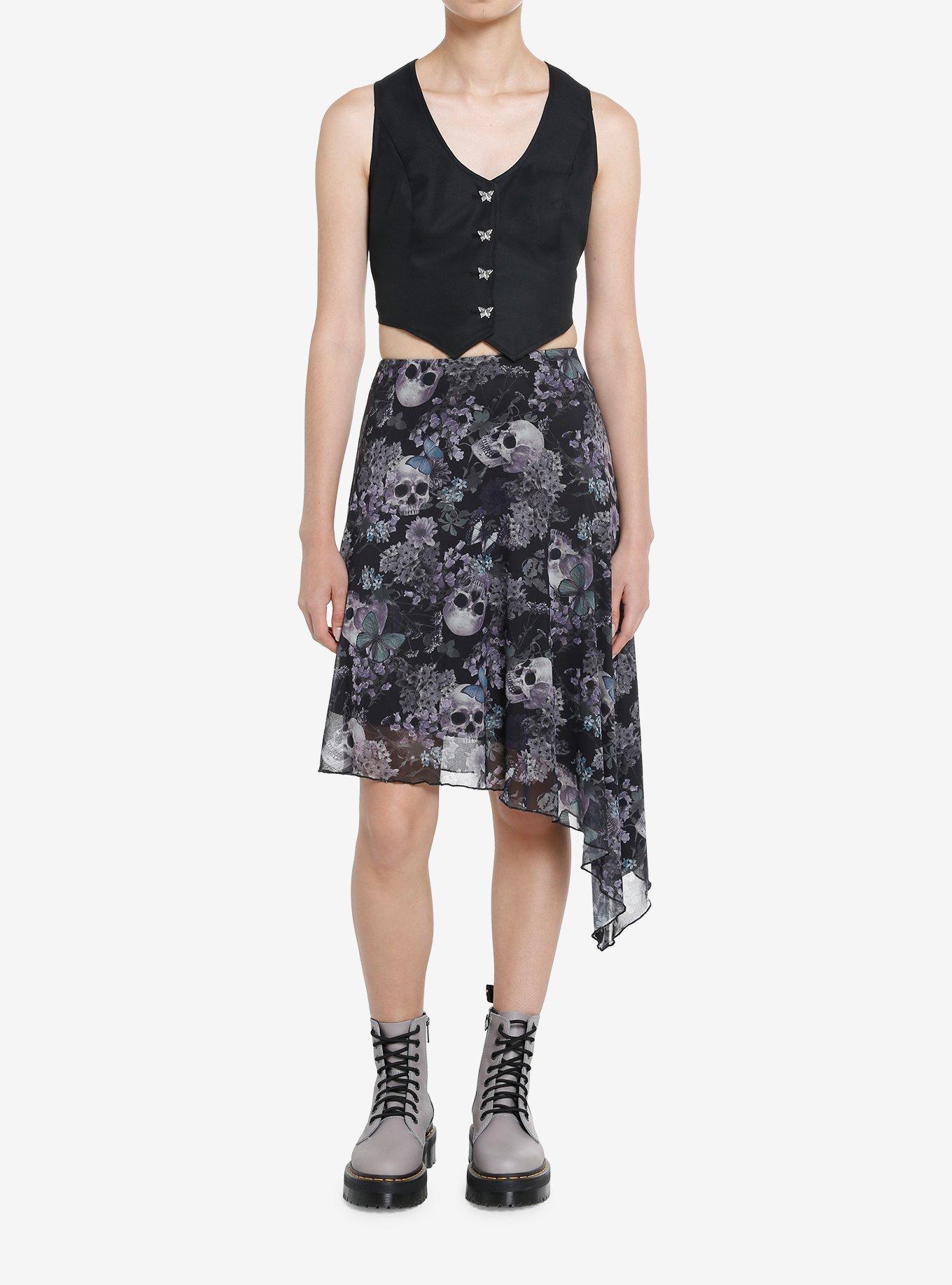 Thorn & Fable Black Lace Back Girls Vest | Hot Topic