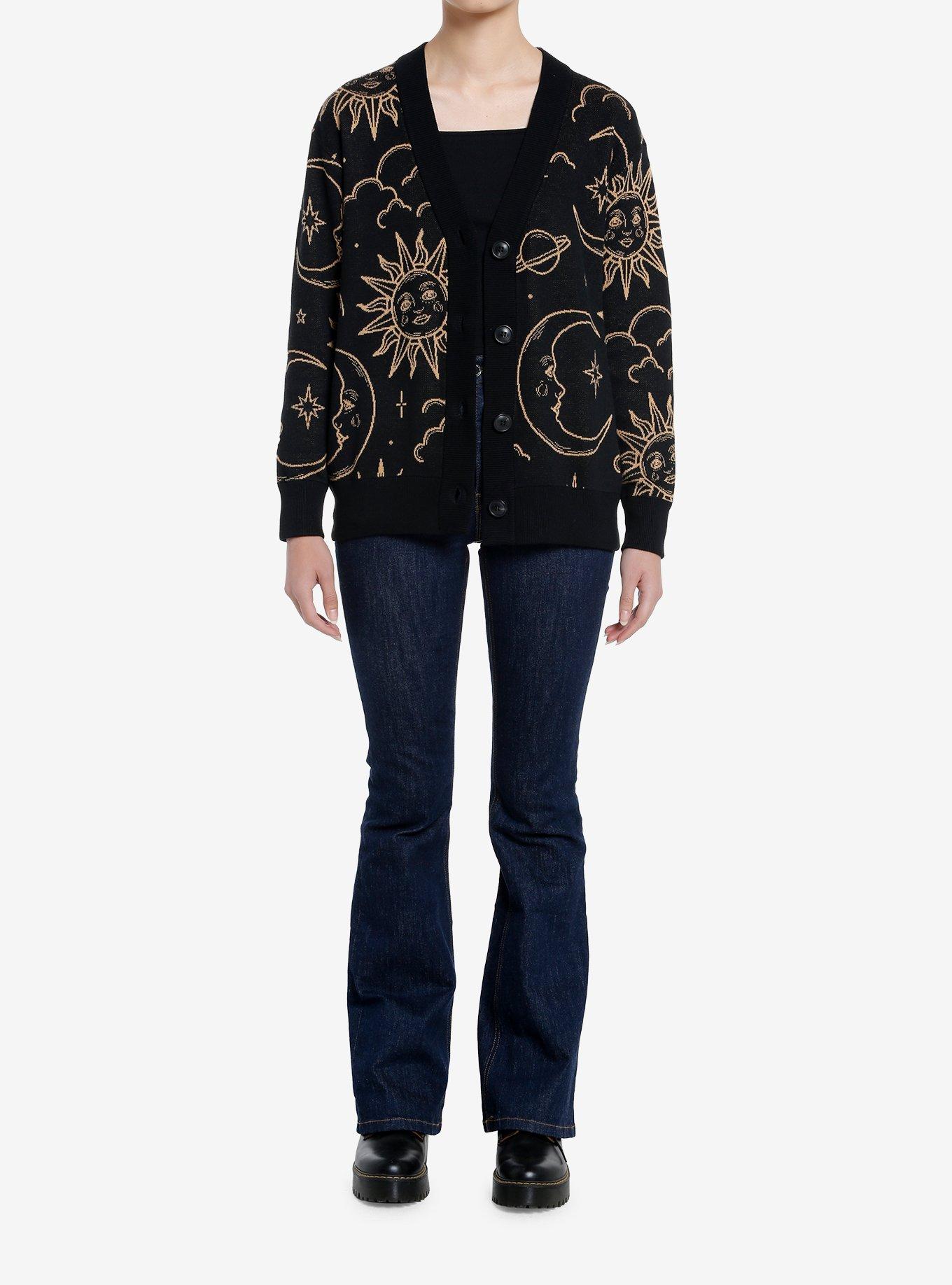 Cosmic Aura Vintage Celestial Outline Girls Cardigan | Hot Topic