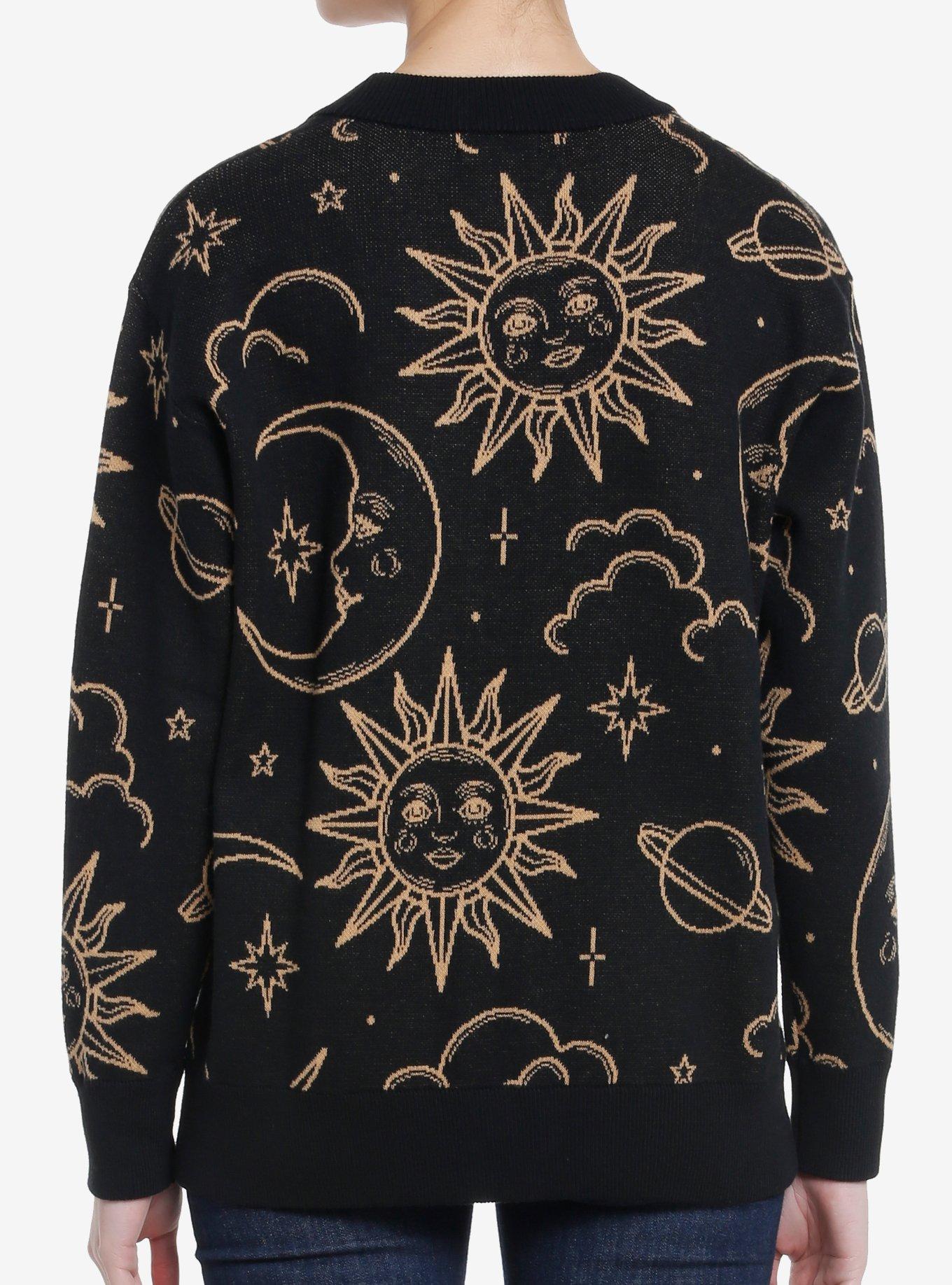 Cosmic Aura Vintage Celestial Outline Girls Cardigan | Hot Topic