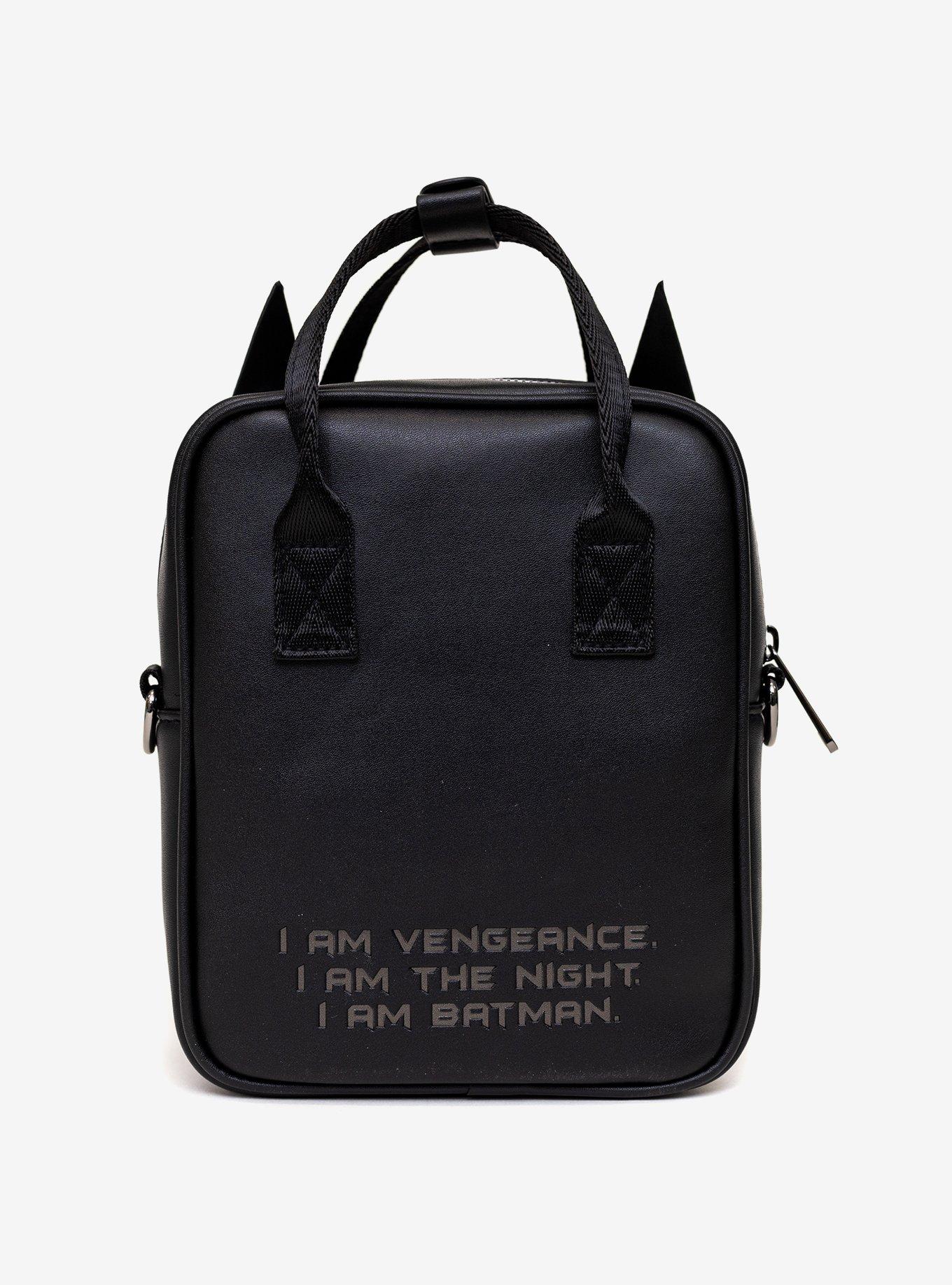 Hot Topic DC Comics Batman Embossed Armor Texture Black Crossbody Bag ...