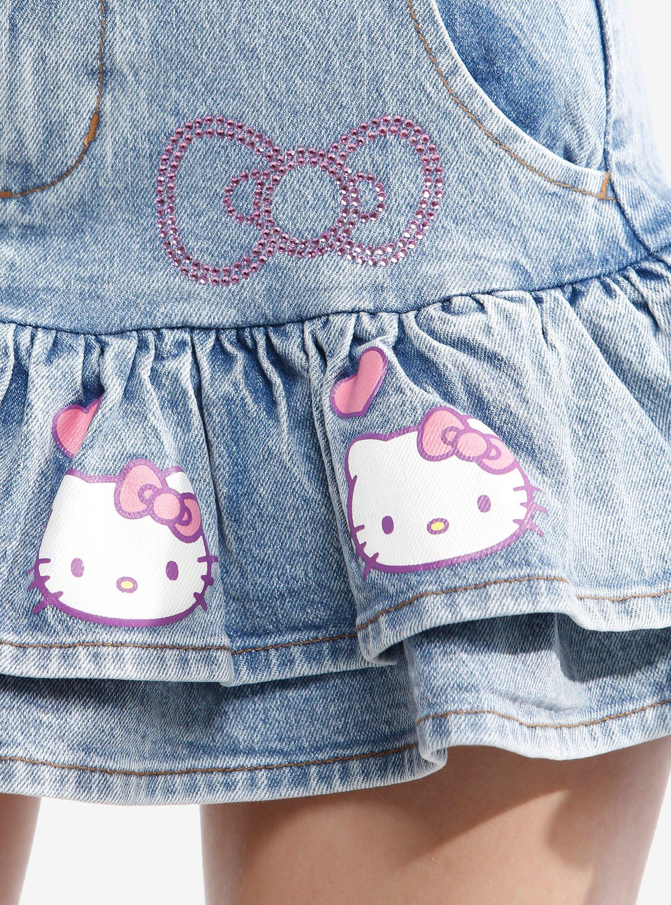 Hot Topic Hello Kitty Pink Heart Belt Denim Mini Skirt | Hamilton Place