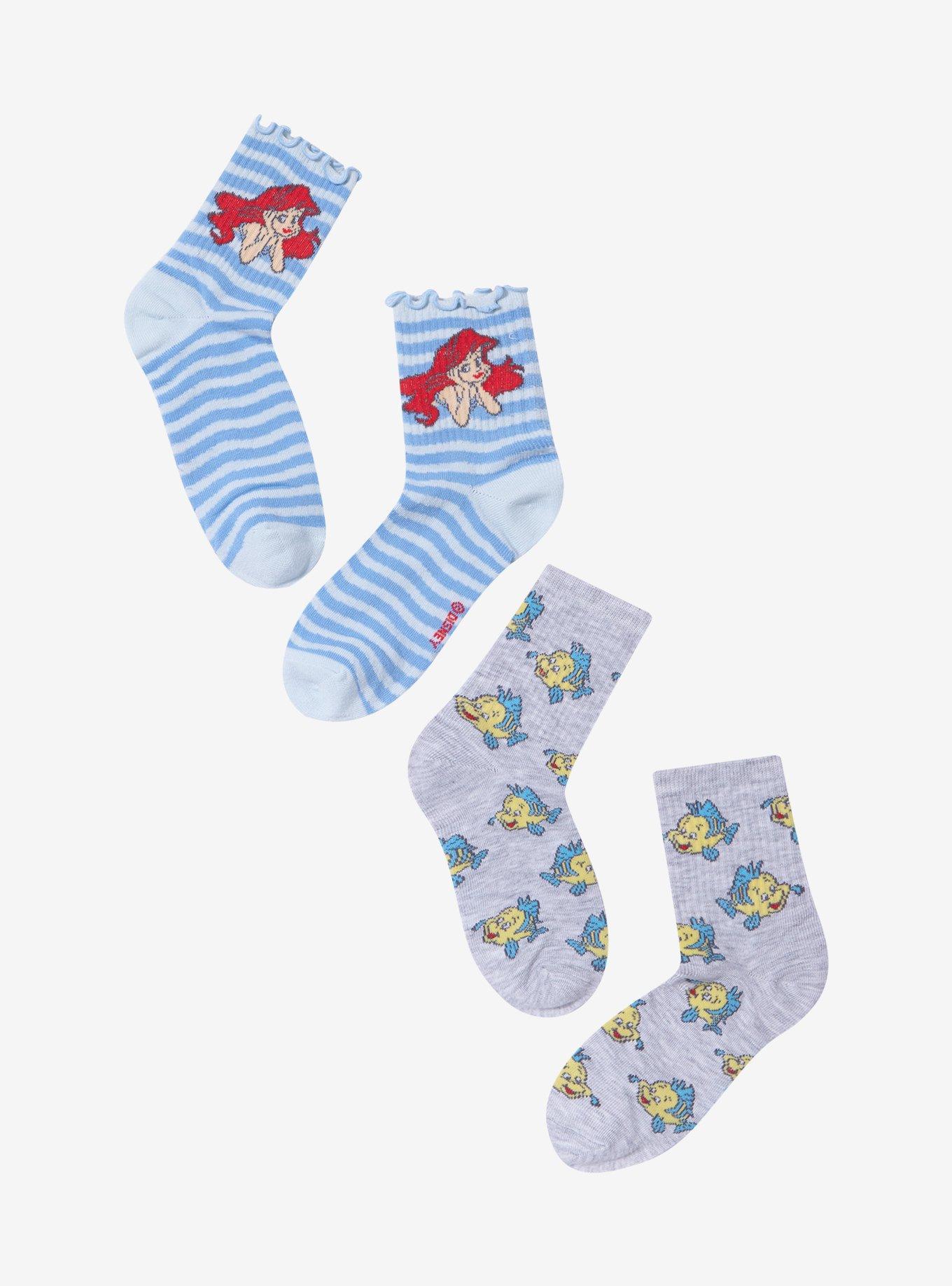 Disney The Little Mermaid Ariel & Flounder Crew Socks 2 Pair | Hot Topic