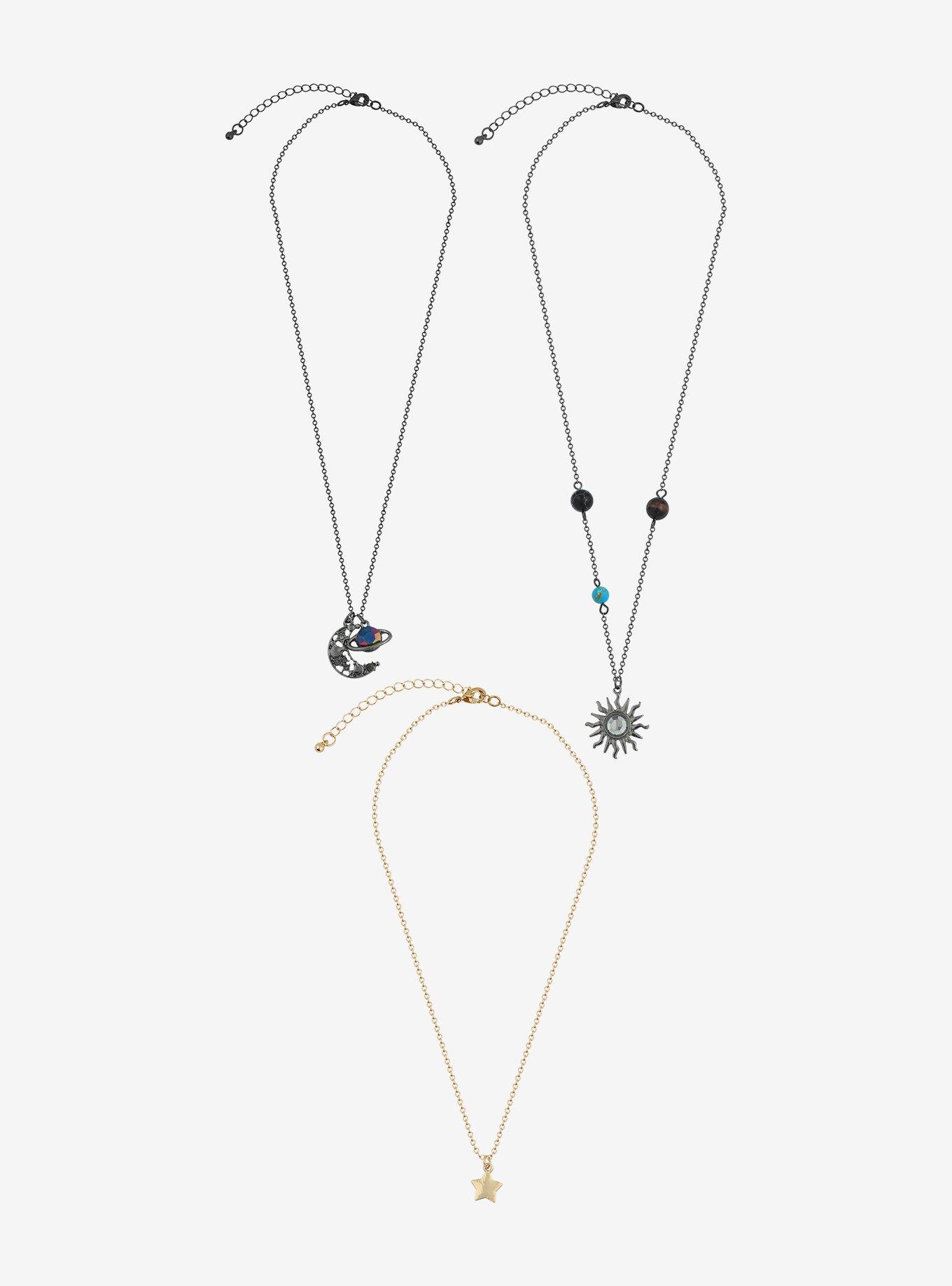 Cosmic Aura Planet Celestial Bead Necklace Set | Hot Topic