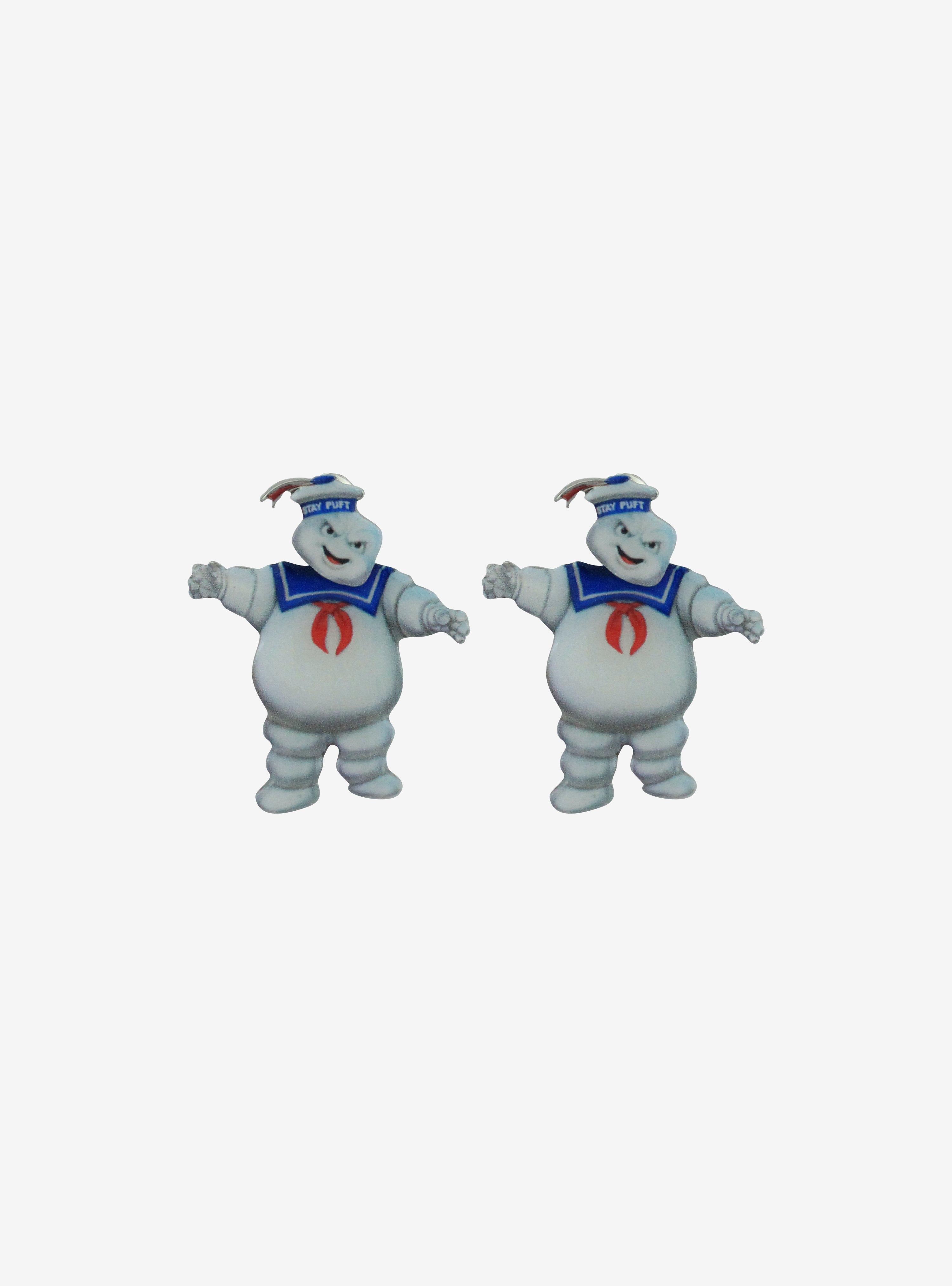 Ghostbusters Stay-Puft Marshmallow Man Front/Back Earring Studs | Hot Topic