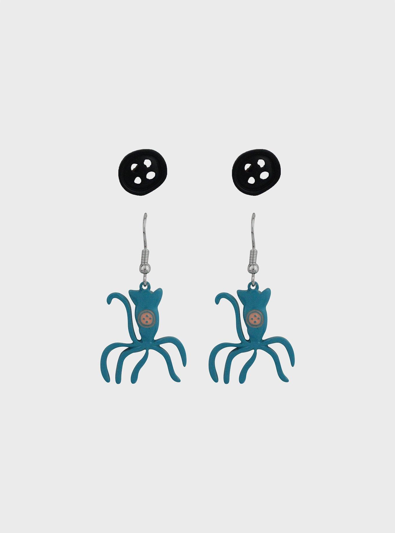 Hot Topic Coraline Buttons & Squid Earring Set | Hamilton Place