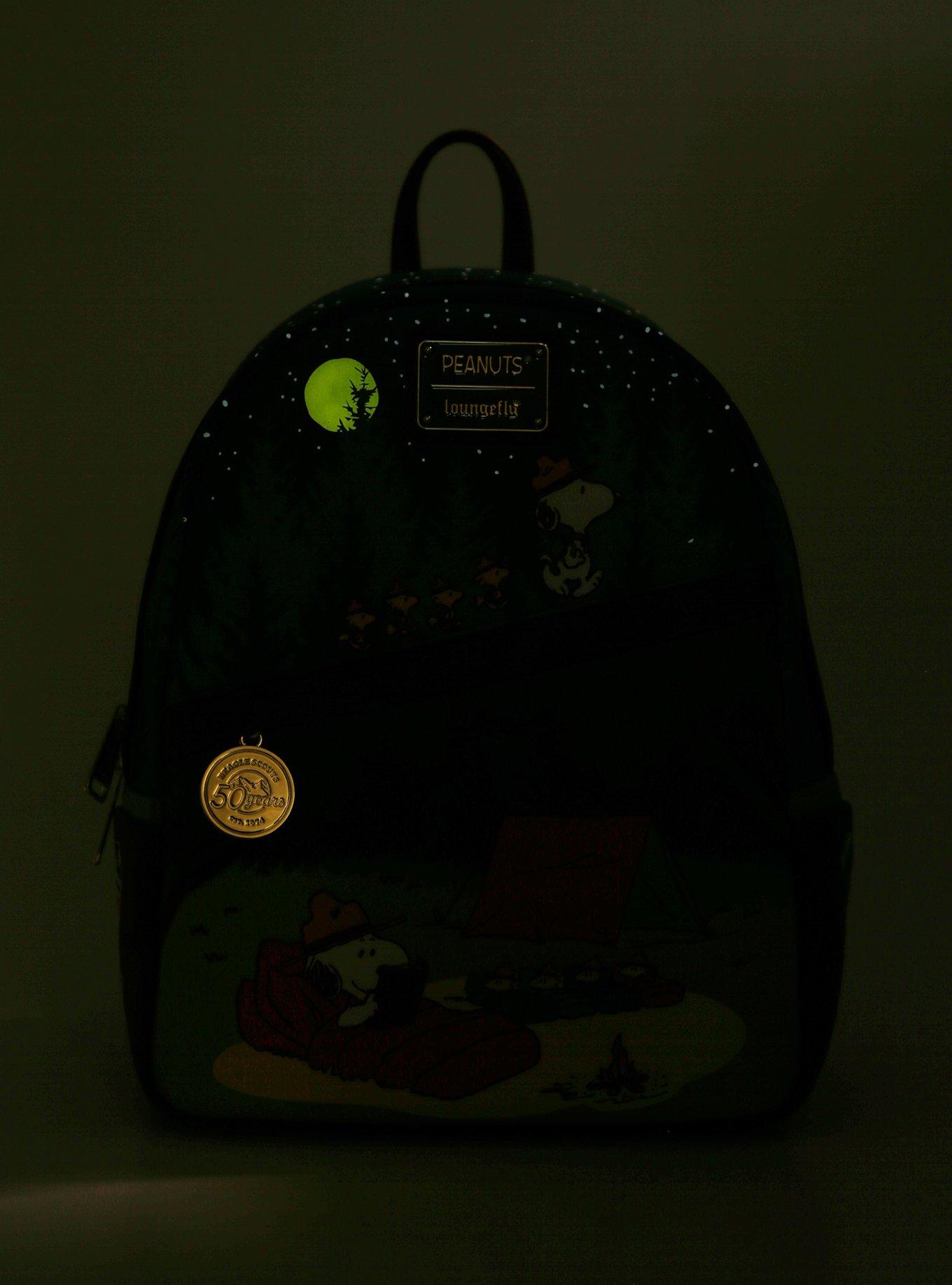 Peanuts Loungefly Peanuts Snoopy and Woodstock Camping Glow-in-the-Dark ...