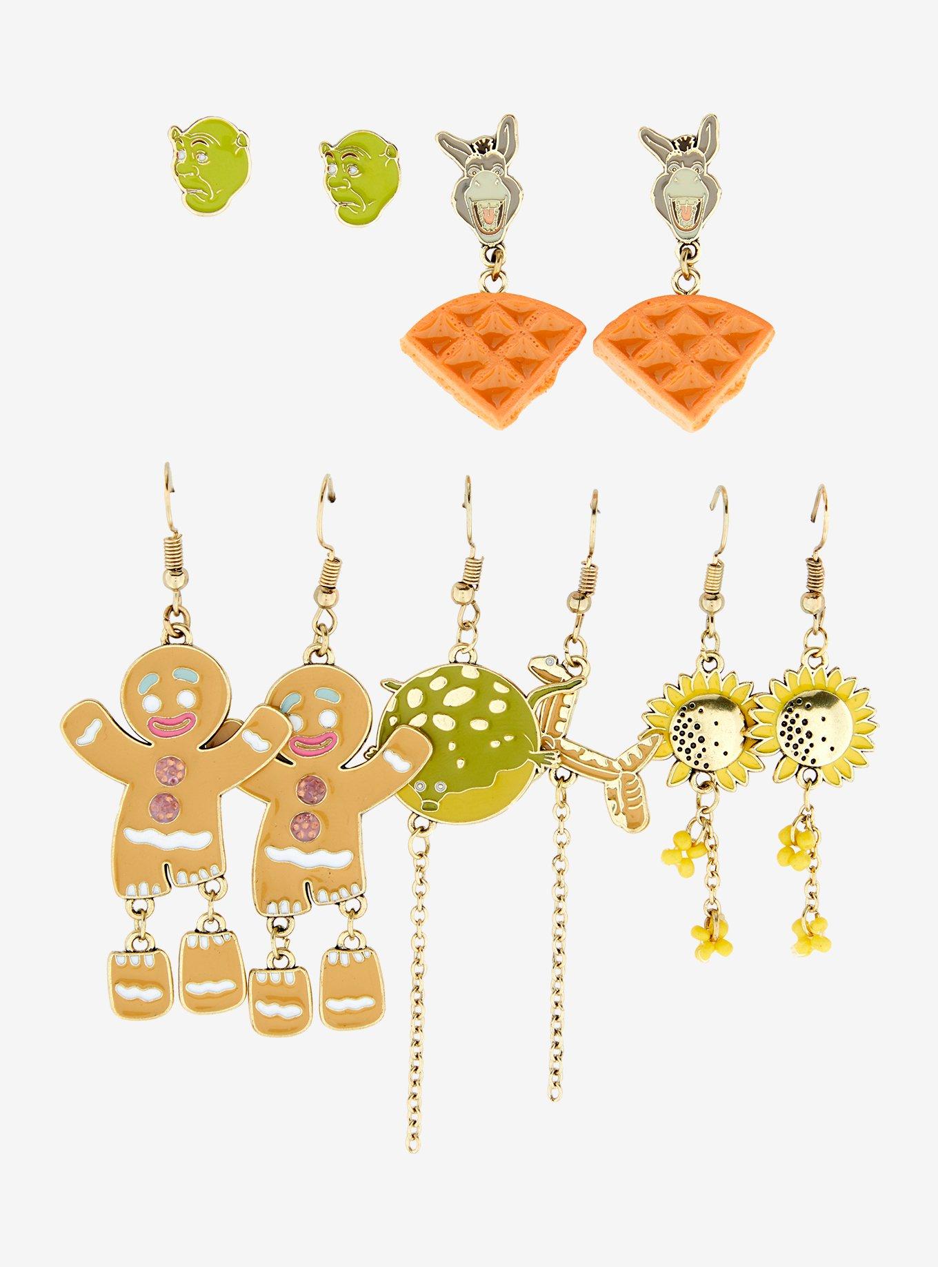 Shrek DreamWorks Shrek Donkey, Gingy, and Shrek Earring Set — BoxLunch ...