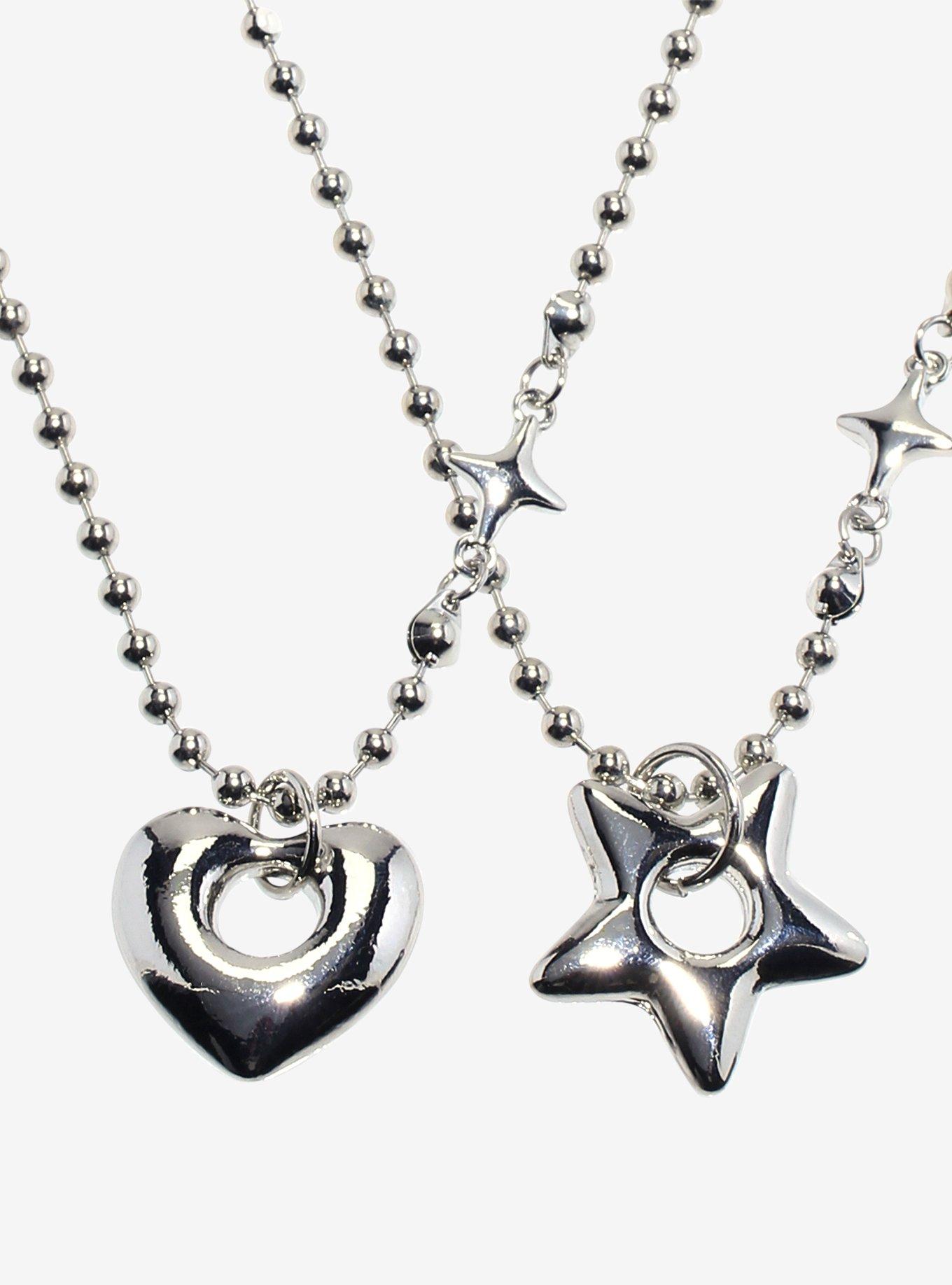 Social Collision Heart Star Ball Chain Best Friend Necklace Set | Hot Topic