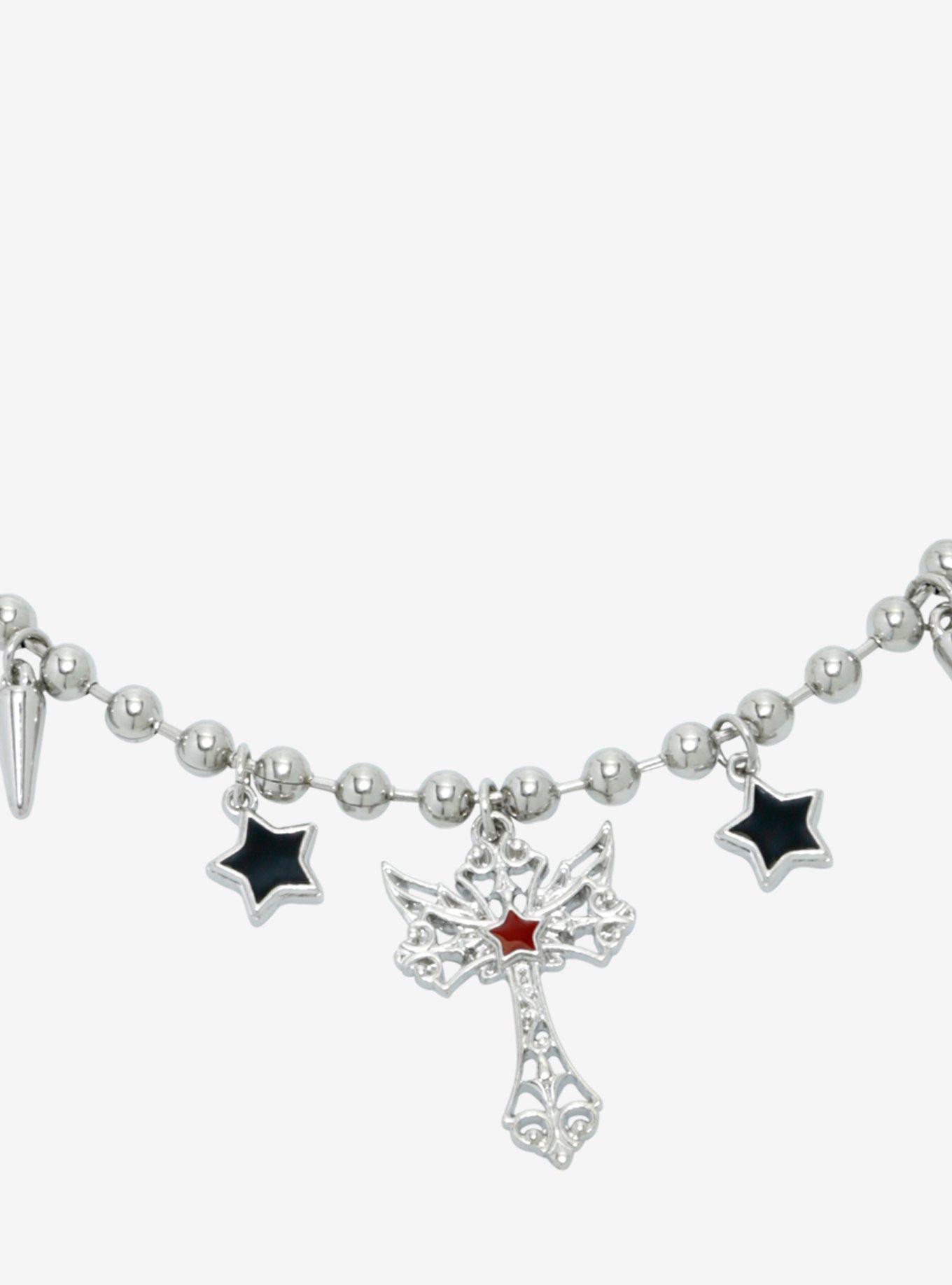 Social Collision Star Gothic Cross Ball Chain Choker | Hot Topic