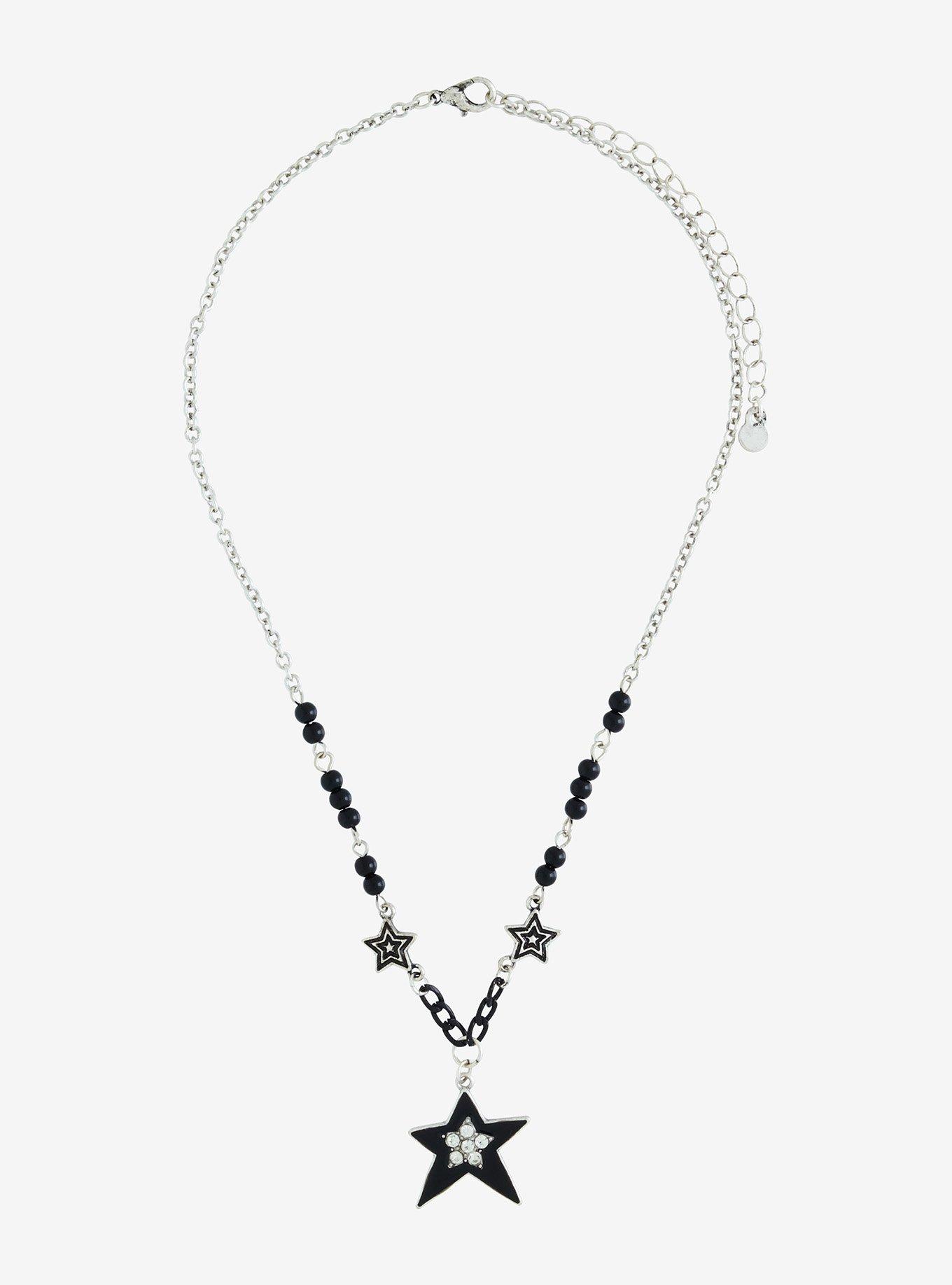 Hot Topic Social Collision Black Star Bead Necklace | Hamilton Place