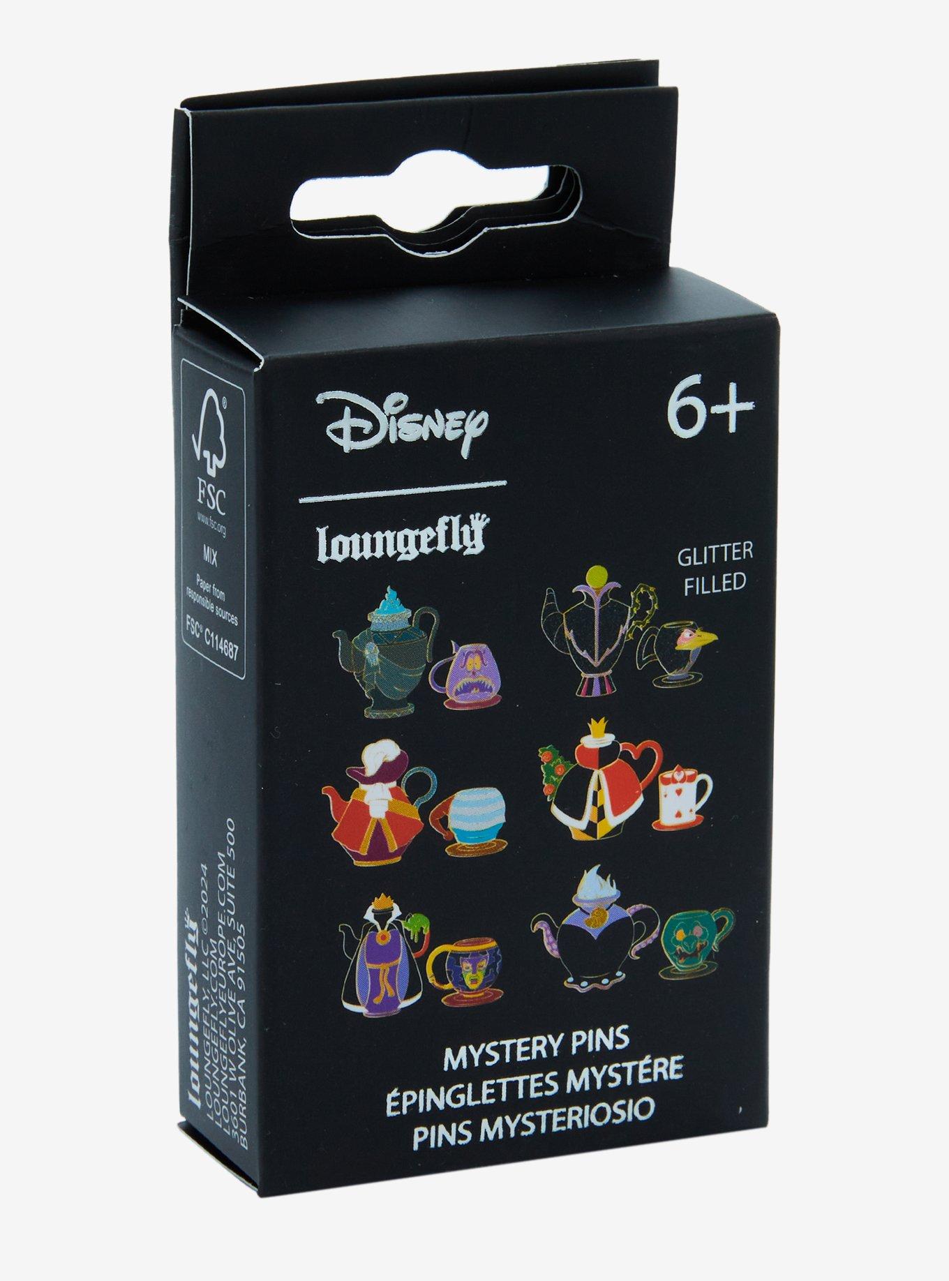 Loungefly Disney Villains Teapot & Cup Blind Box Enamel Pin Set ...