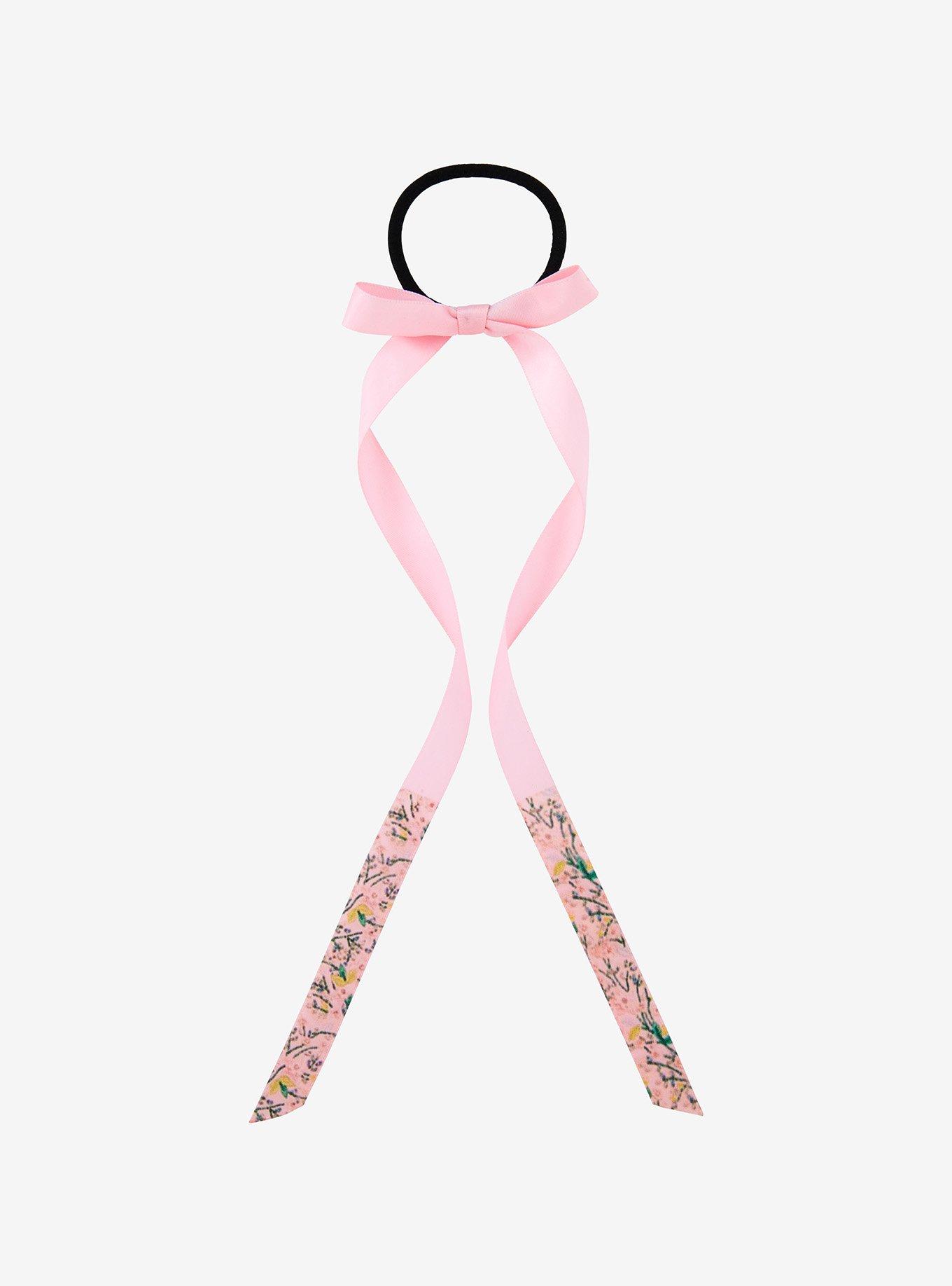 Sweet Society Pink Bow Floral Scrunchie | Hot Topic