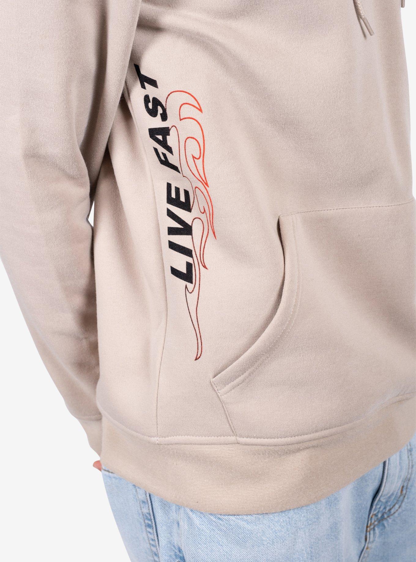 Live Fast Racing Hoodie Beige | Hot Topic